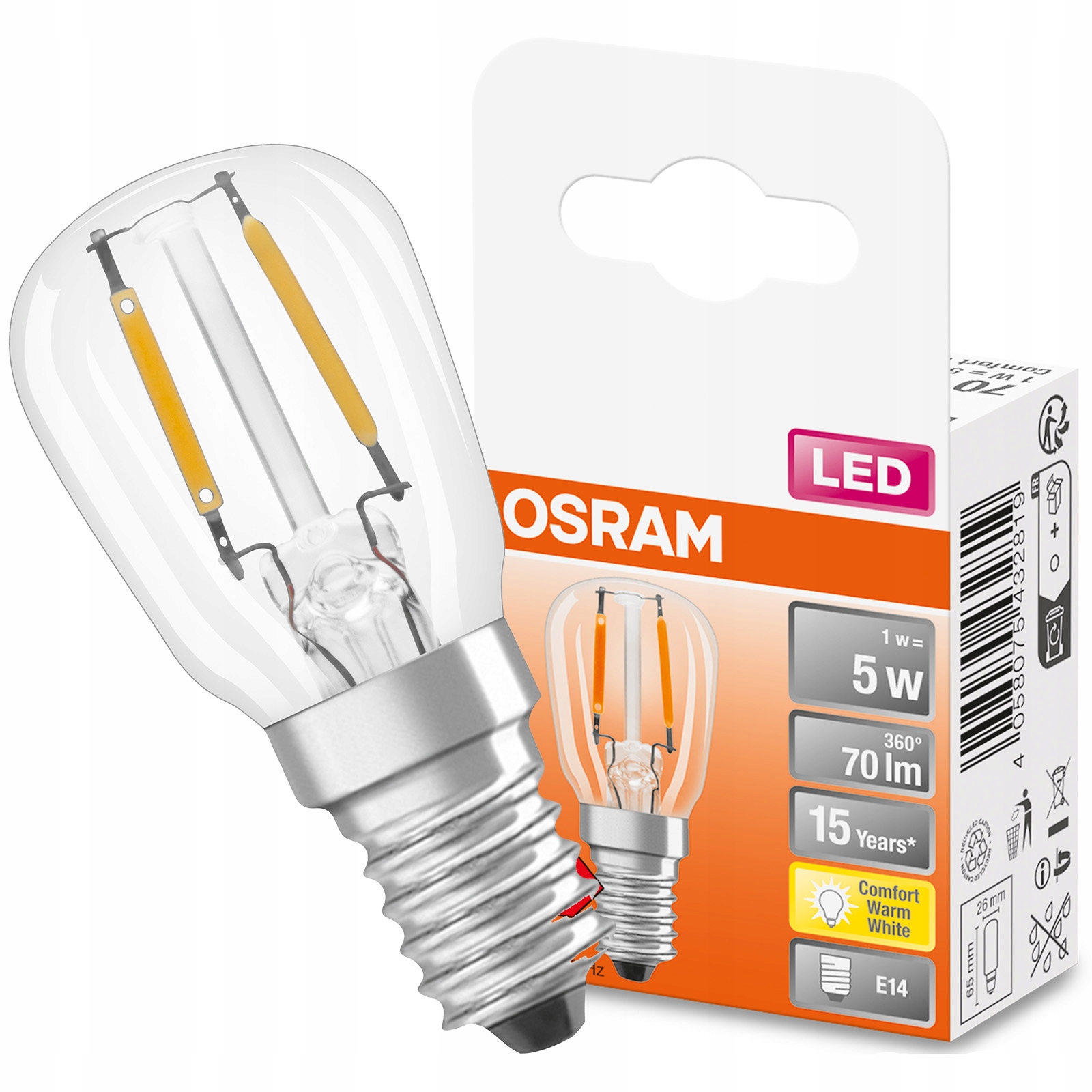 Żarówka LED E14 T26 filament T26 1W 70lm SZKŁO OSRAM (4058075432819) • Cena, Opinie • Źródła ...