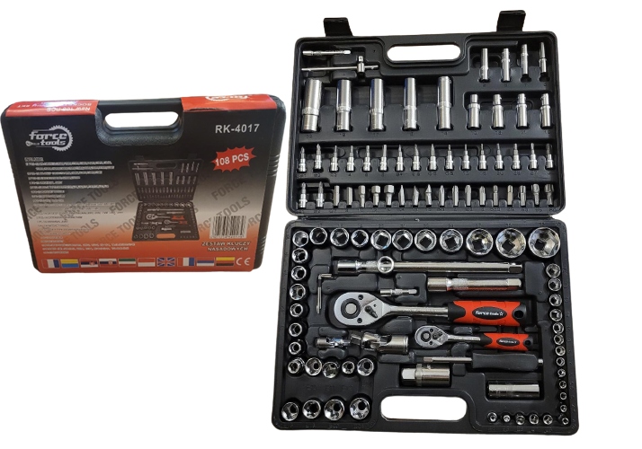 Zestaw kluczy nasadowych z grzechotką 108 elementów 5906516841302 za ...