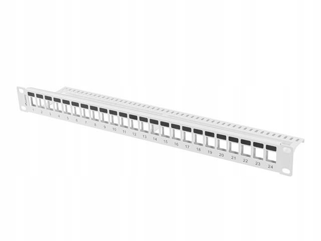 Patch panel pusty 24 porty 1U 19 cali szary - Sklep, Opinie, Cena w Allegro