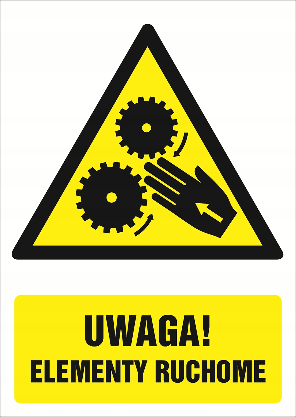 Znak BHP piktogram naklejka Uwaga ruchome elementy (6116ZN) • Cena ...
