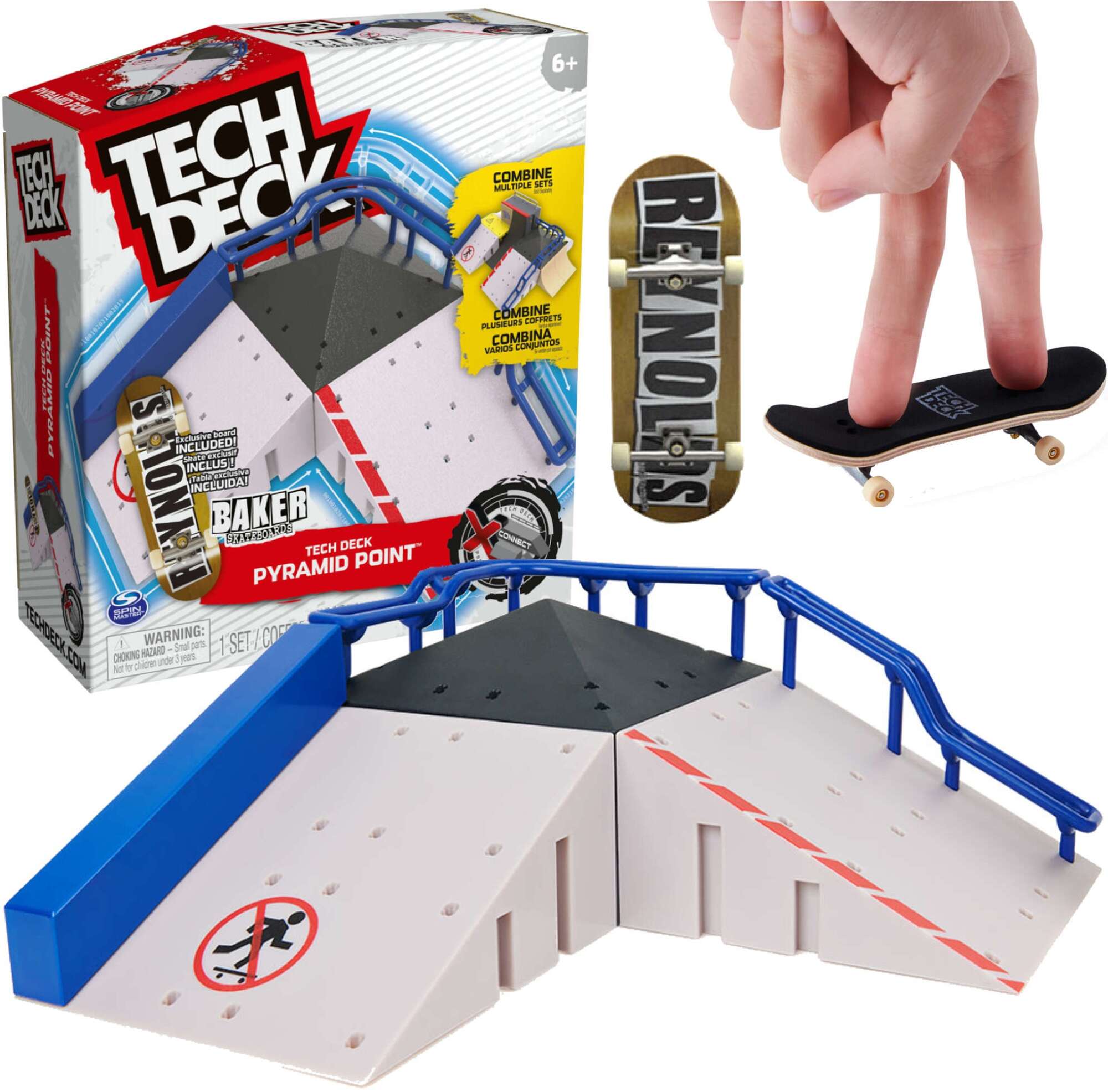 FINGERBOARD RAMPA PYRAMID POINT BAKER DESKOROLKA + NAKLEJKI TECH DECK ...