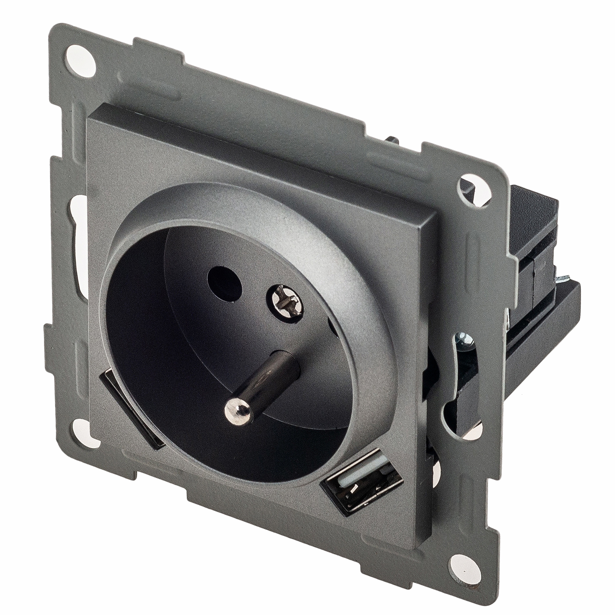 Kontakt Gniazdko do ramek GNIAZDO POJEDYNCZE 230V z BOLCEM FI60 2x USB ...