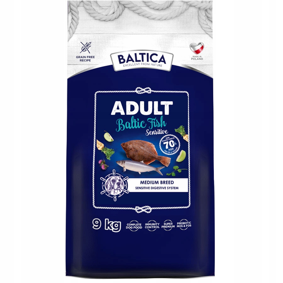 Száraz Kutyaeledel kutyáknak Baltica FELNŐTT Sensitive Baltic Fish M 9kg, (5905996520264) • Ár ...