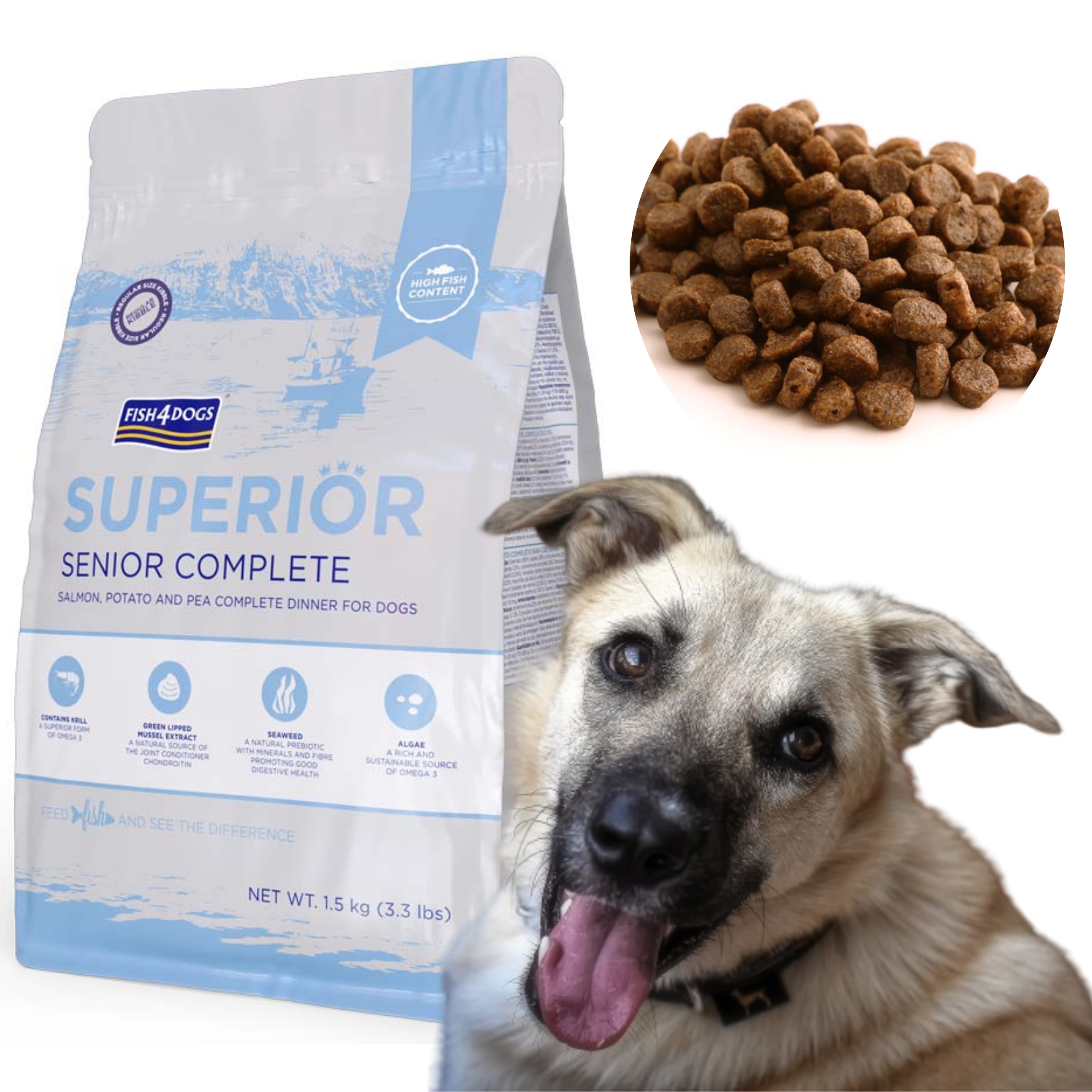 Fish4Dogs Superior Senior Karma LEKKOSTRAWNA Chrupki S Rasy Małe 1,5kg ...