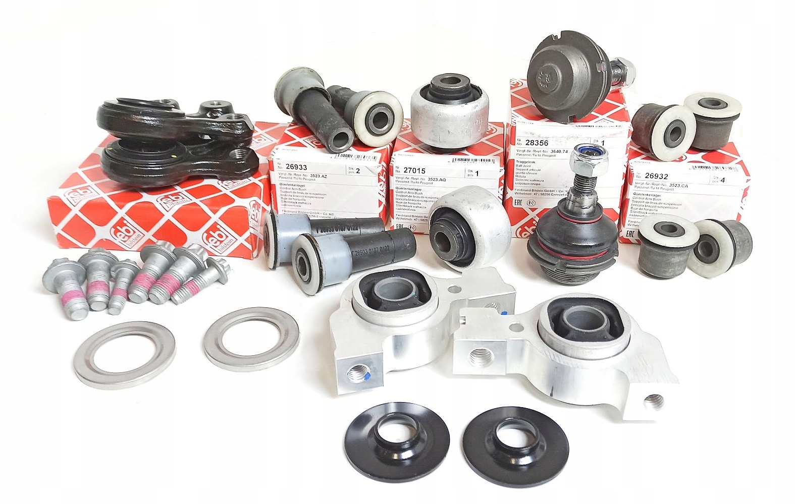 TULEJA TULEJE WAHACZY PRZÓD SWORZNIE ZESTAW PEUGEOT 407 CITROEN C5 III ...