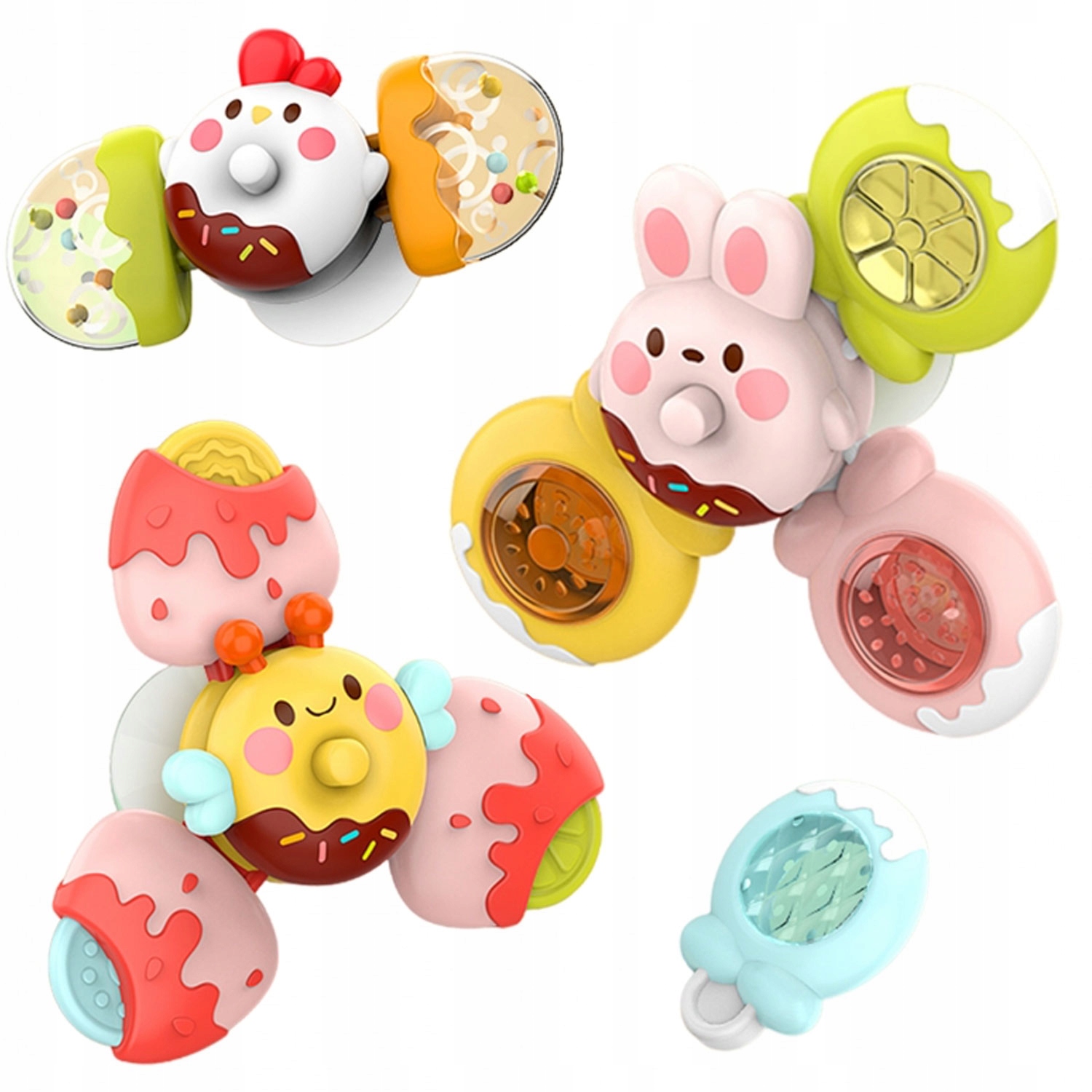 FIDGET SPINNER S PRÍSAVKOU SENZORICKÝ KÚPEĽ DARČEK HRKÁLKA 3 KS - Allegro