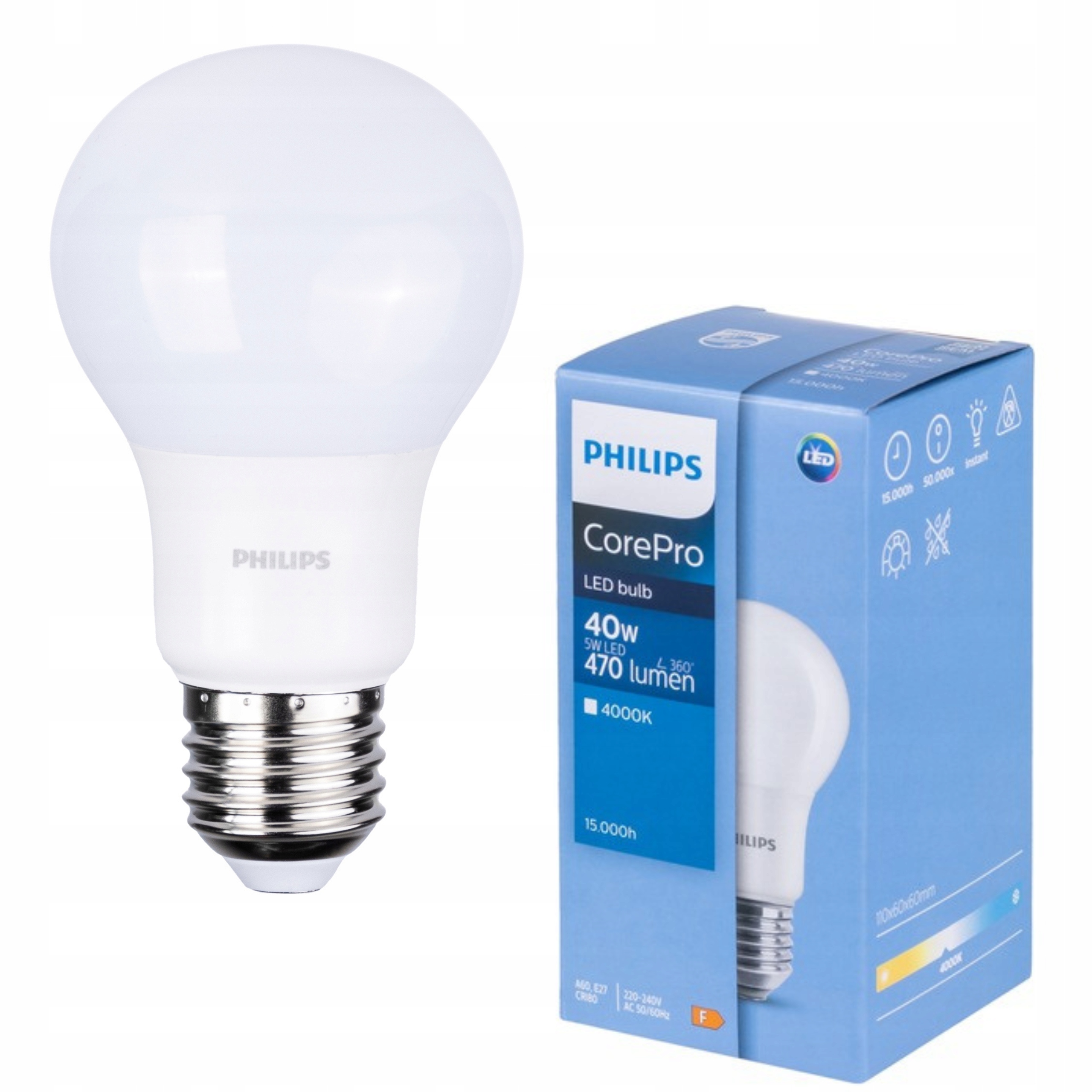Żarówka Philips CorePro LED bulb ND 5-40W A60 E27 840 (8718696577790) • Cena, Opinie • Źródła ...