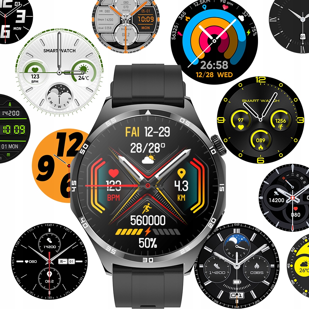 SMARTWATCH ZEGAREK DLA SENIORA CIŚNIENIE EKG CUKIER TĘTNO TLEN MENU ...
