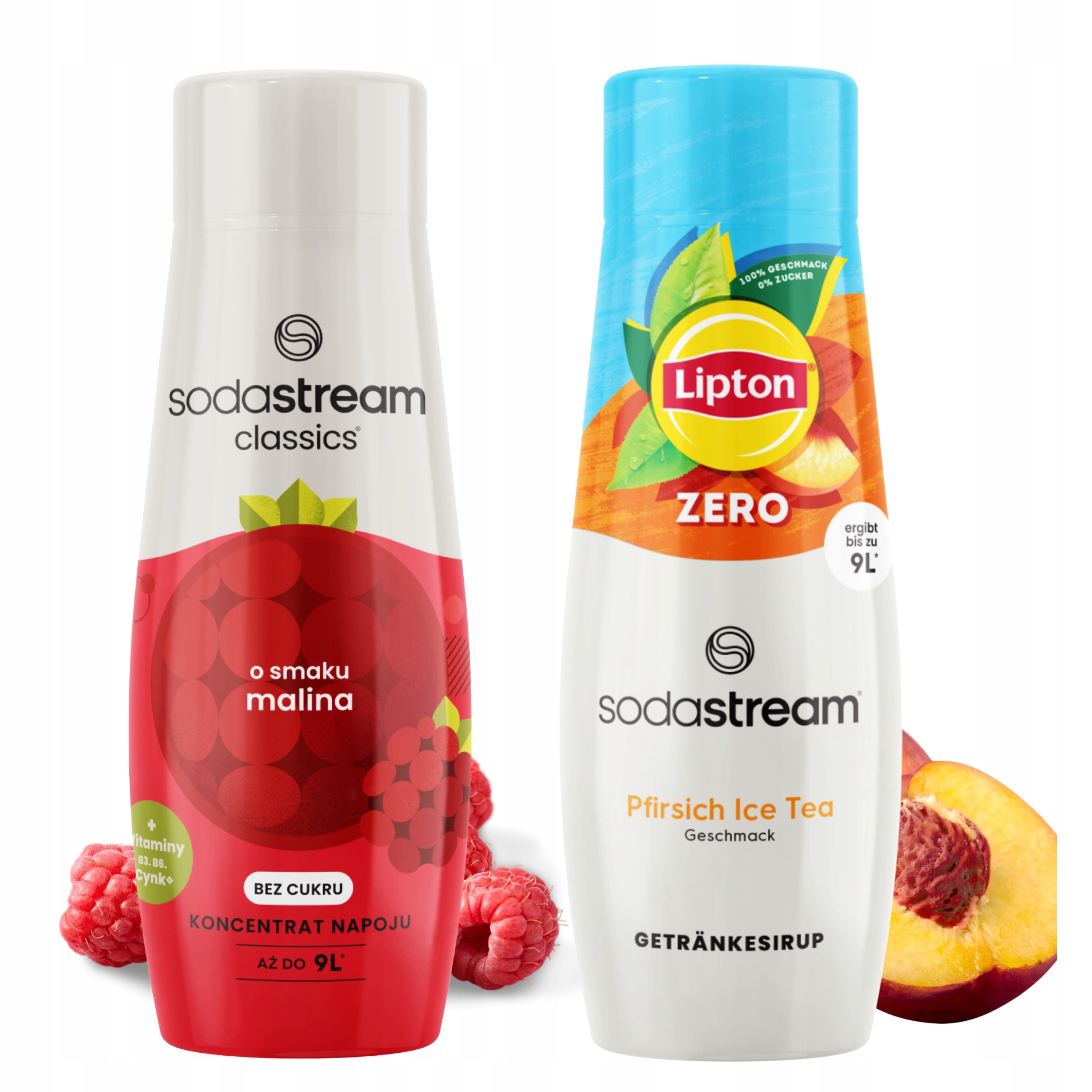SodaStream Malina Zero + Ice Tea Brzoskwinia Bez Cukru Syropy do ...