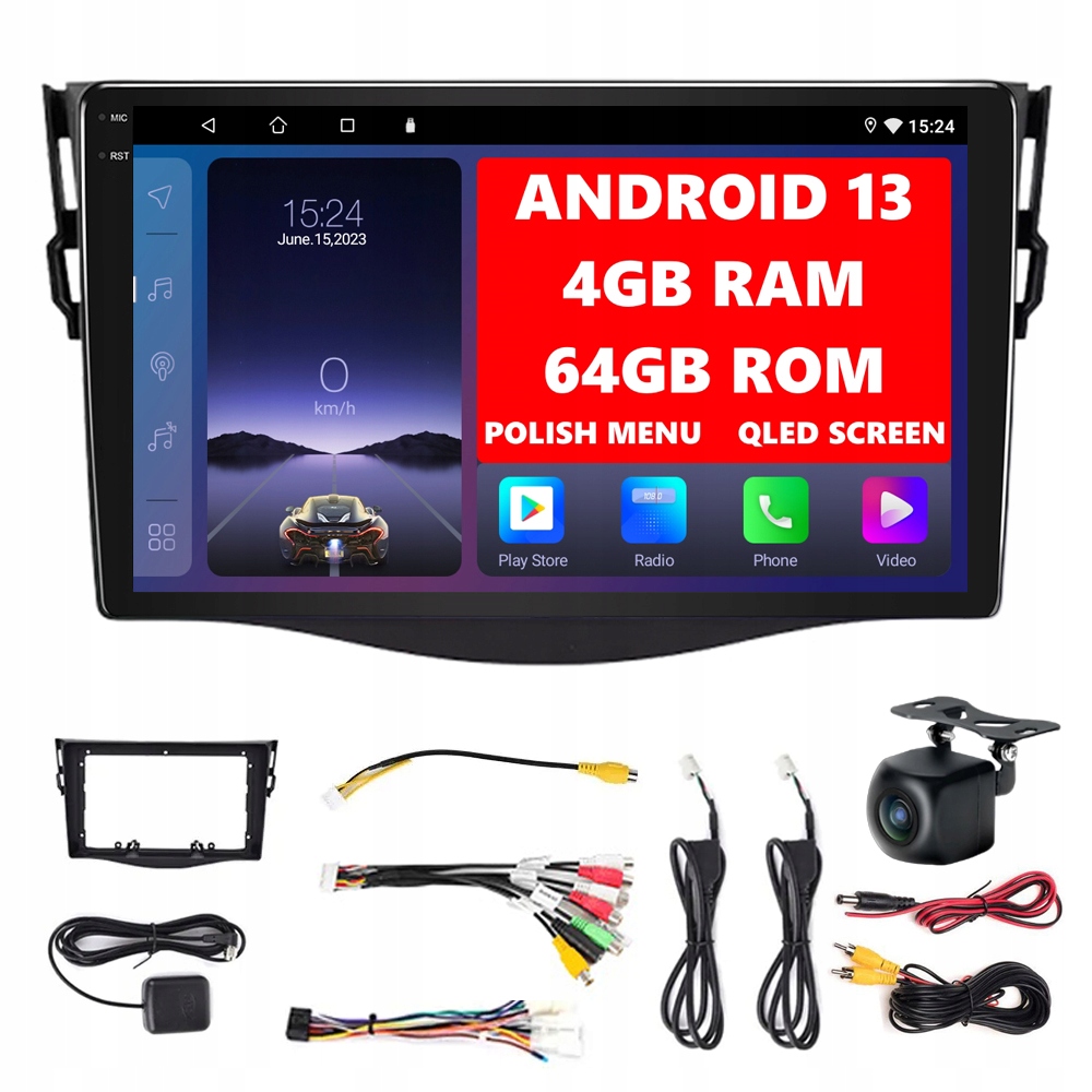 RADIO ANDROID 13 TOYOTA RAV4 2006-2012 ANDROID AUTO CARPLAY WIFI 4GB/64GB - Sklep, Opinie, Cena ...