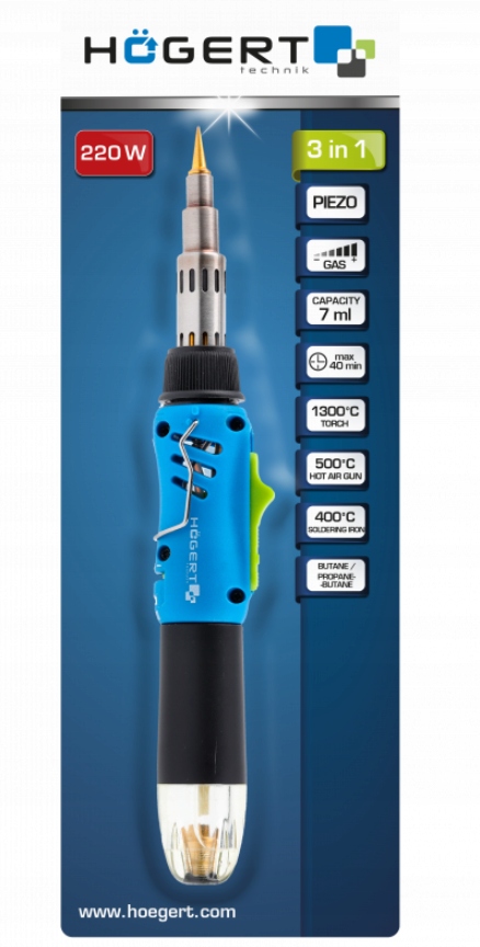 HOGERT Lutownica gazowa 3w1 palnik opalarka do elektroniki Hogert Hoegert - Hoegert Technik ...