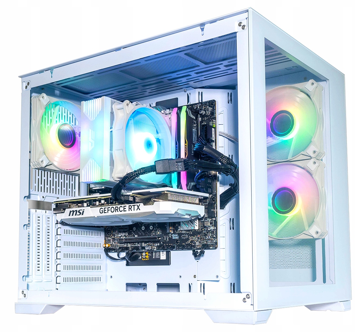 KOMPUTER GAMINGOWY CUBE i5-14400f SSD2TB 4TB 32GB RTX4070 SUPER WIFI ...