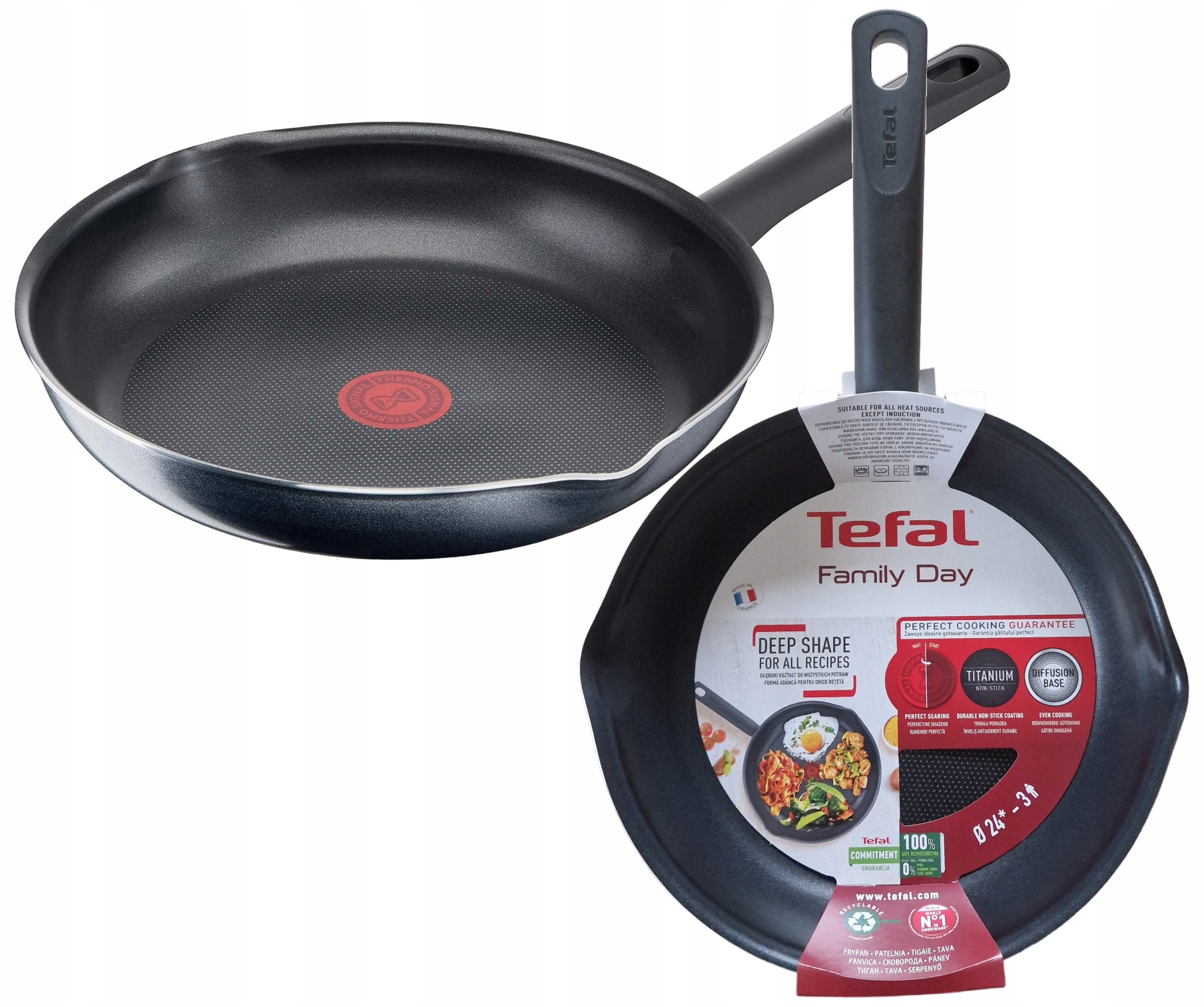 Patelnia tradycyjna Tefal Family Day 24 cm non-stick (nieprzywierająca) (3168430312890) • Cena ...