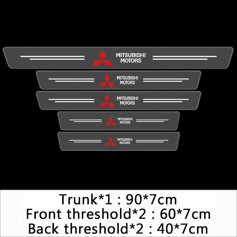 5 przezroczyste naklejki na progi Logo Mitsubishi za 43,58 zł z HK ...