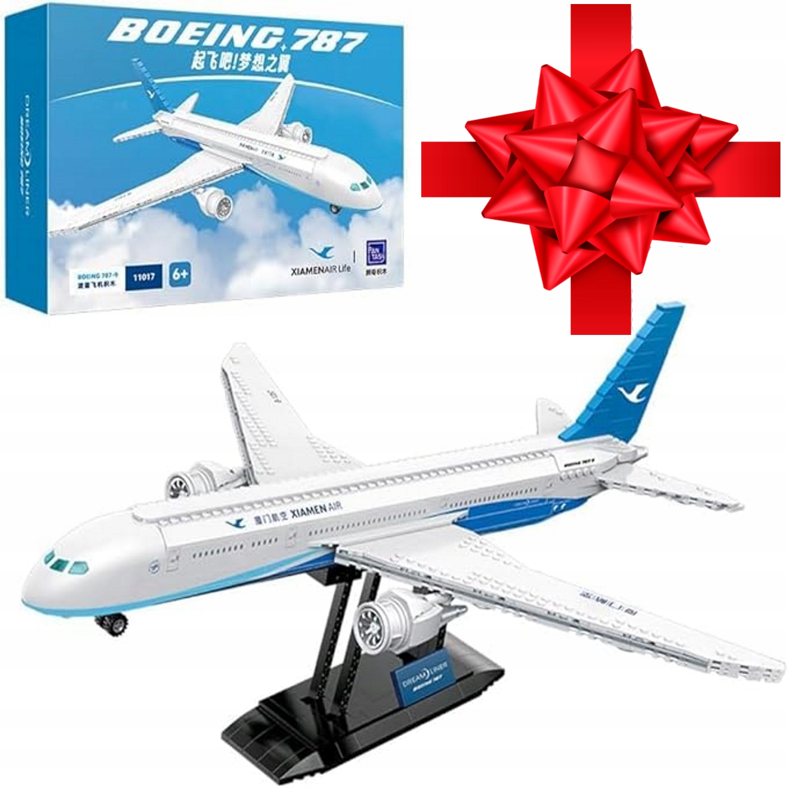 DUŻY MODEL SAMOLOTU BOEING 787 DREAMLINER PREZENT DZIECKA ZESTAW ...