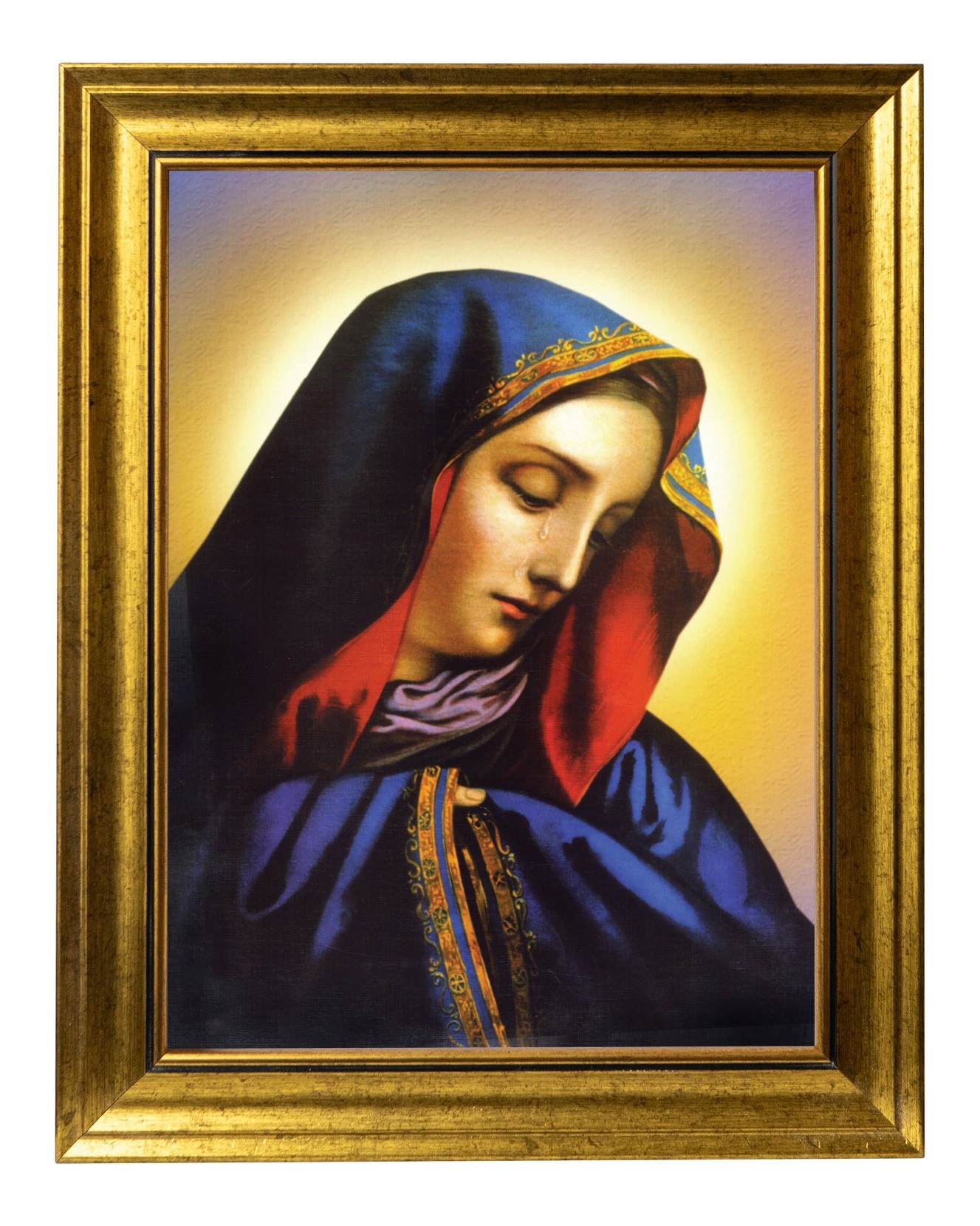 MATKA BOSKA BOLESNA | OBRAZ SAKRALNY W ZŁOTEJ ZDOBIONEJ RAMIE 30X40 ...