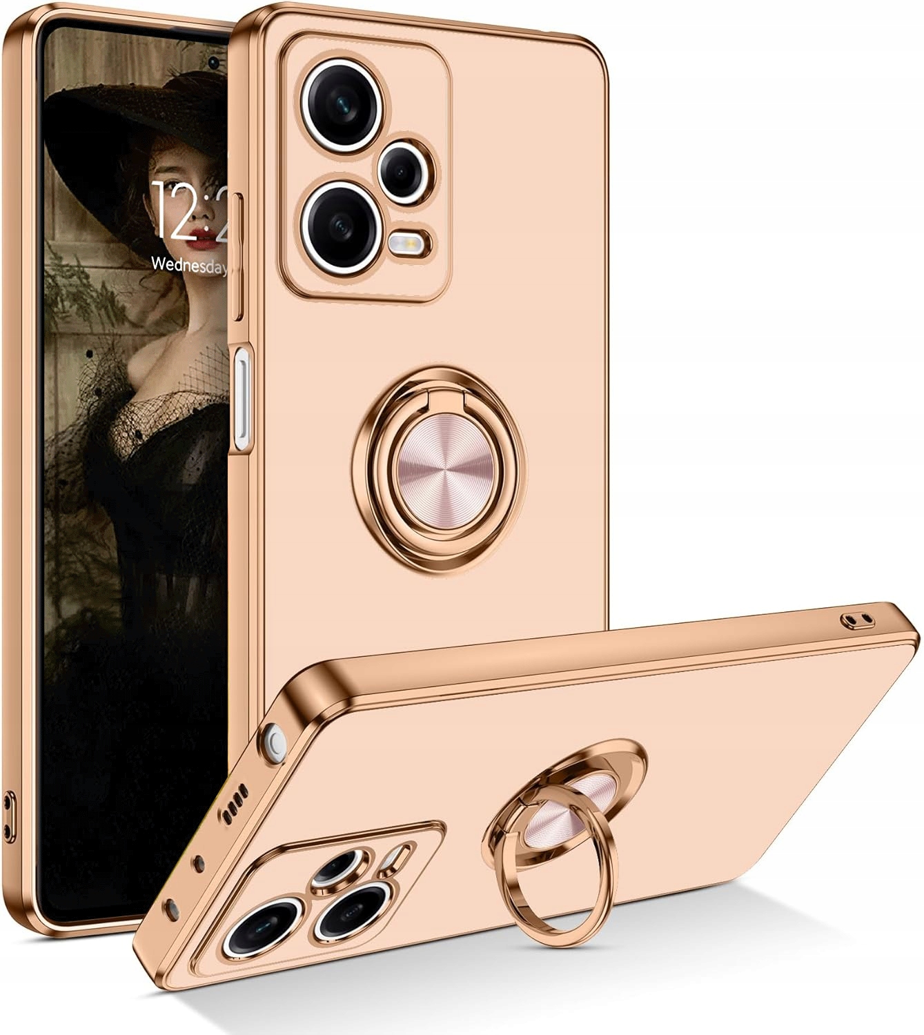 Etui Plating Ring ELEGANCKIE ochrona aparatu do Redmi Note 12 PRO 5G ...
