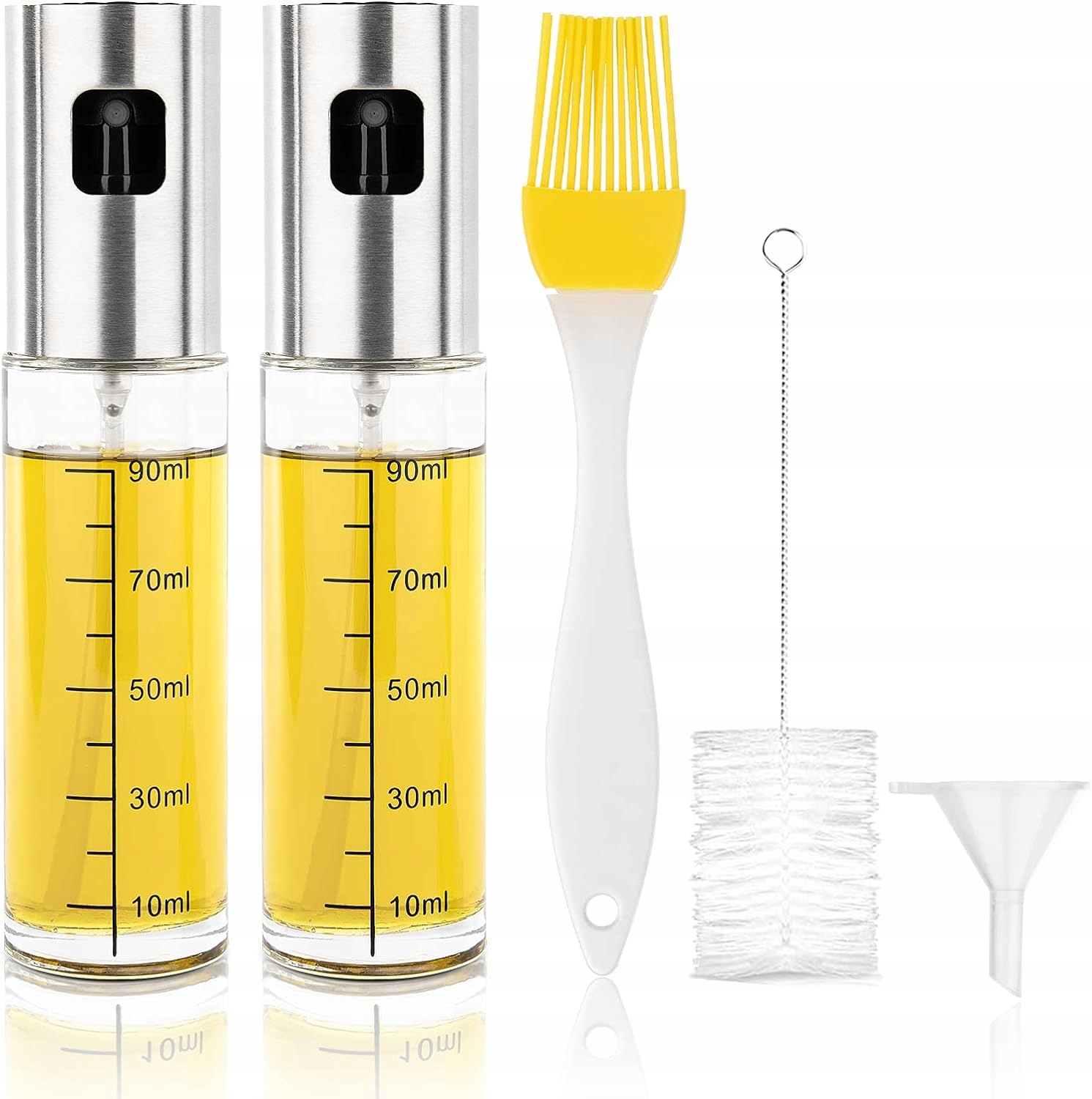 2x SPRYSKIWACZ NA OLEJ DOZOWNIK SPRAY ROZPYLACZ SZKLANY 180ml + AKCESORIA • Cena, Opinie - Allegro