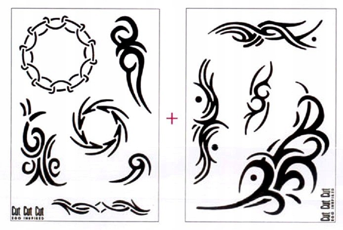 Samolepící šablony pro malování na textil Cut Cut Cut Tribal CT2A4005 ...