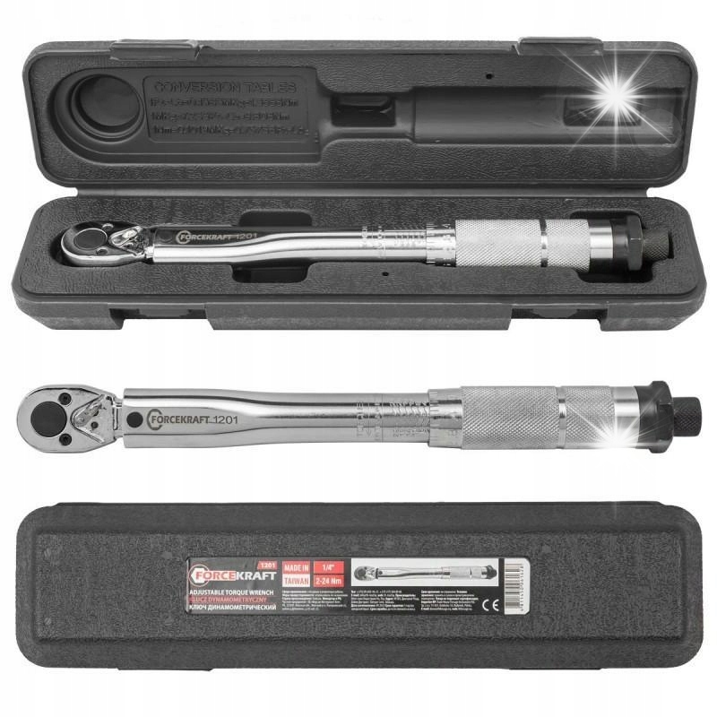 NYOMATÉKKULCS KERÉKHEZ 1/4" 2-24Nm KRÓMOZOTT ZÁR RACSOS MECHANIZMUS ...