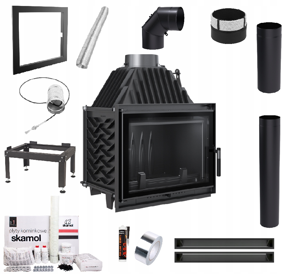 KOMINEK WKŁAD KOMINKOWY ZUZIA 12 DECO EKO ZESTAW (5900805360444) • Cena ...