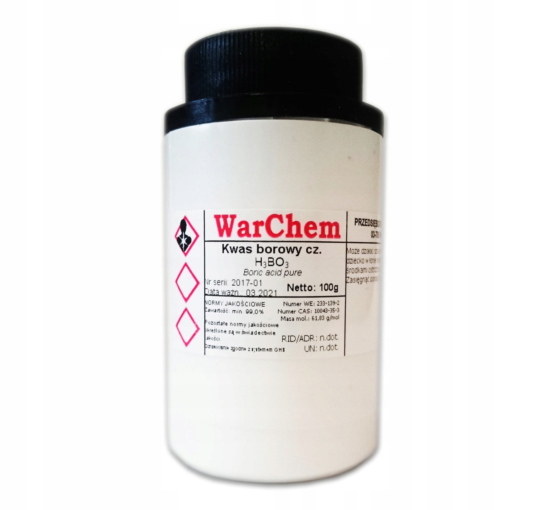 KWAS BOROWY czysty 100g WARCHEM (kwas borny) (042324) • Cena, Opinie ... KWAS BOROWY czysty 100g WARCHEM (kwas borny) (042324) • Cena, Opinie ...
