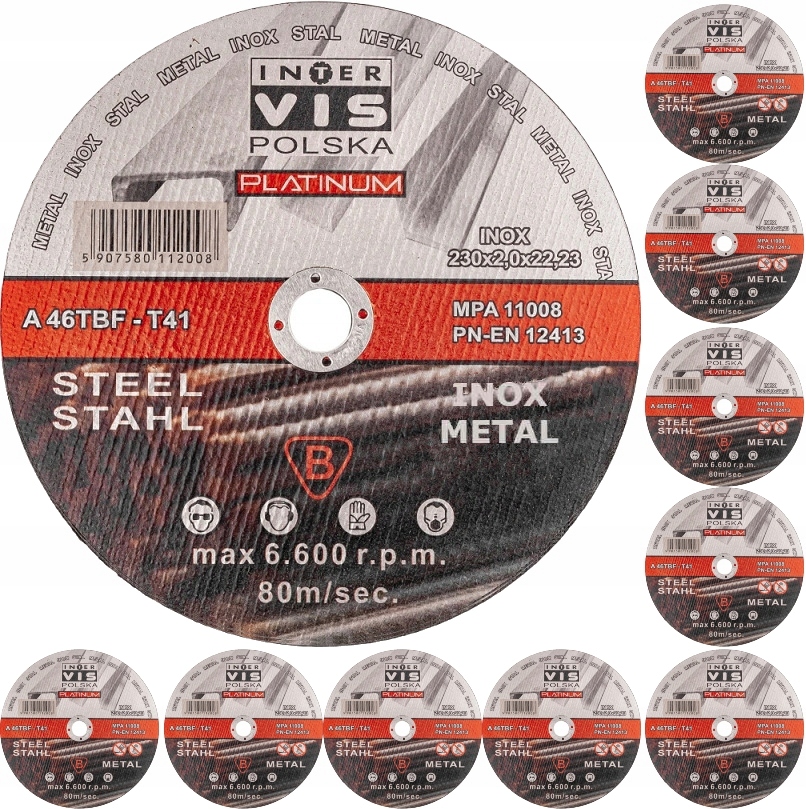 10 db FÉM VÁGÓKORONG 230x2 INOX ERŐS, (5902600726586) • Ár, Vélemények ...