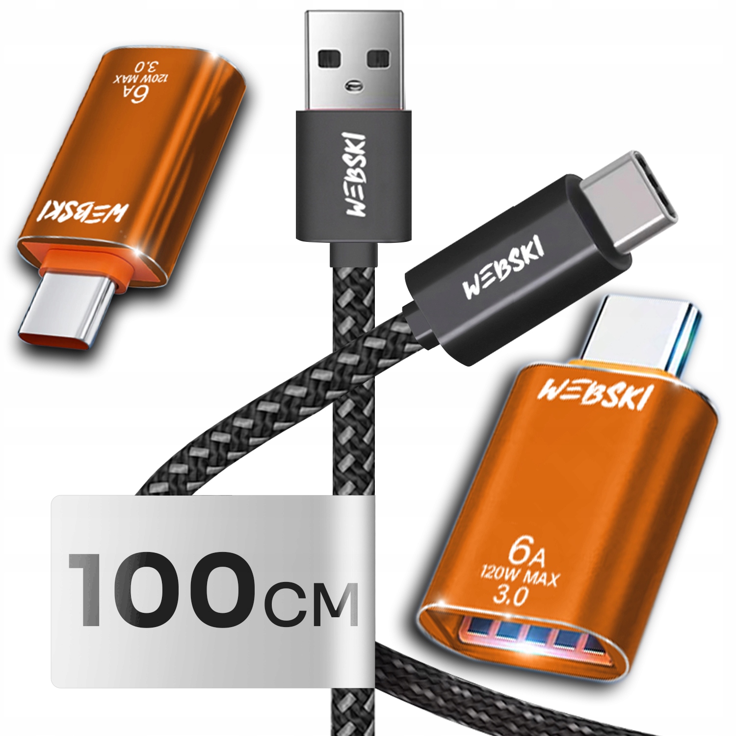 Kabel Webski USB - USB typ C 1 m czarny - Sklep, Opinie, Cena w Allegro