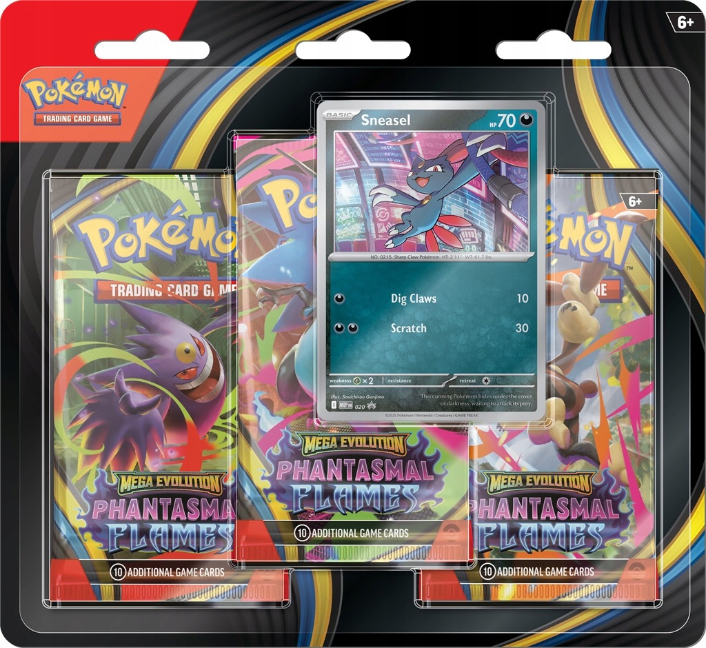 Pokémon TCG: Mega Evolution - Phantasmal Flames - 3-Pack Blister ...