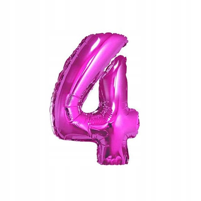 Balon FUKSJA Cyfra CZTERY 4 CZWÓRKA RÓŻOWA MAGENTA • Cena, Opinie - Allegro