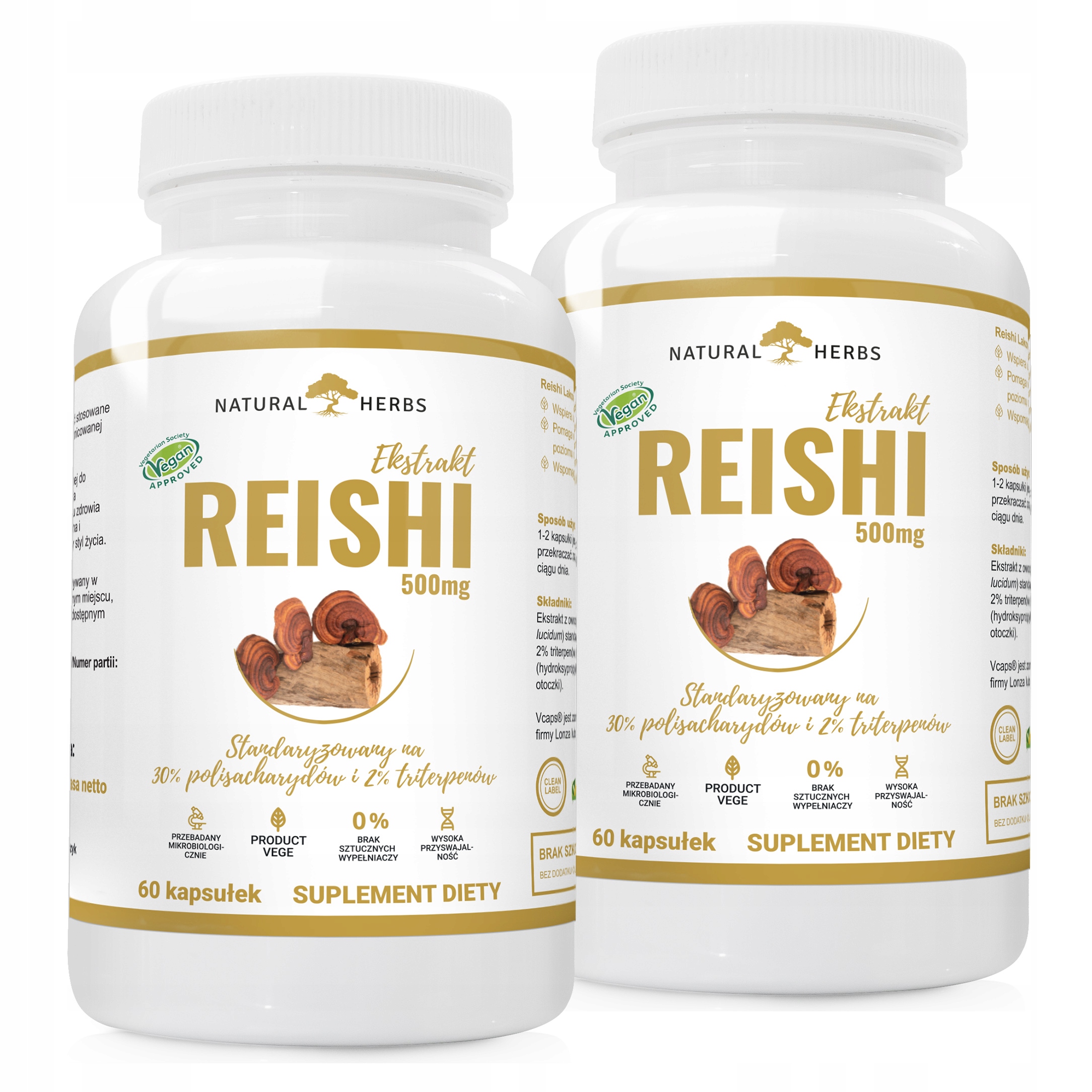 Reishi 500mg Ekstrakt 30% Odporność Grzybki Wege (5905370180176) • Cena ...