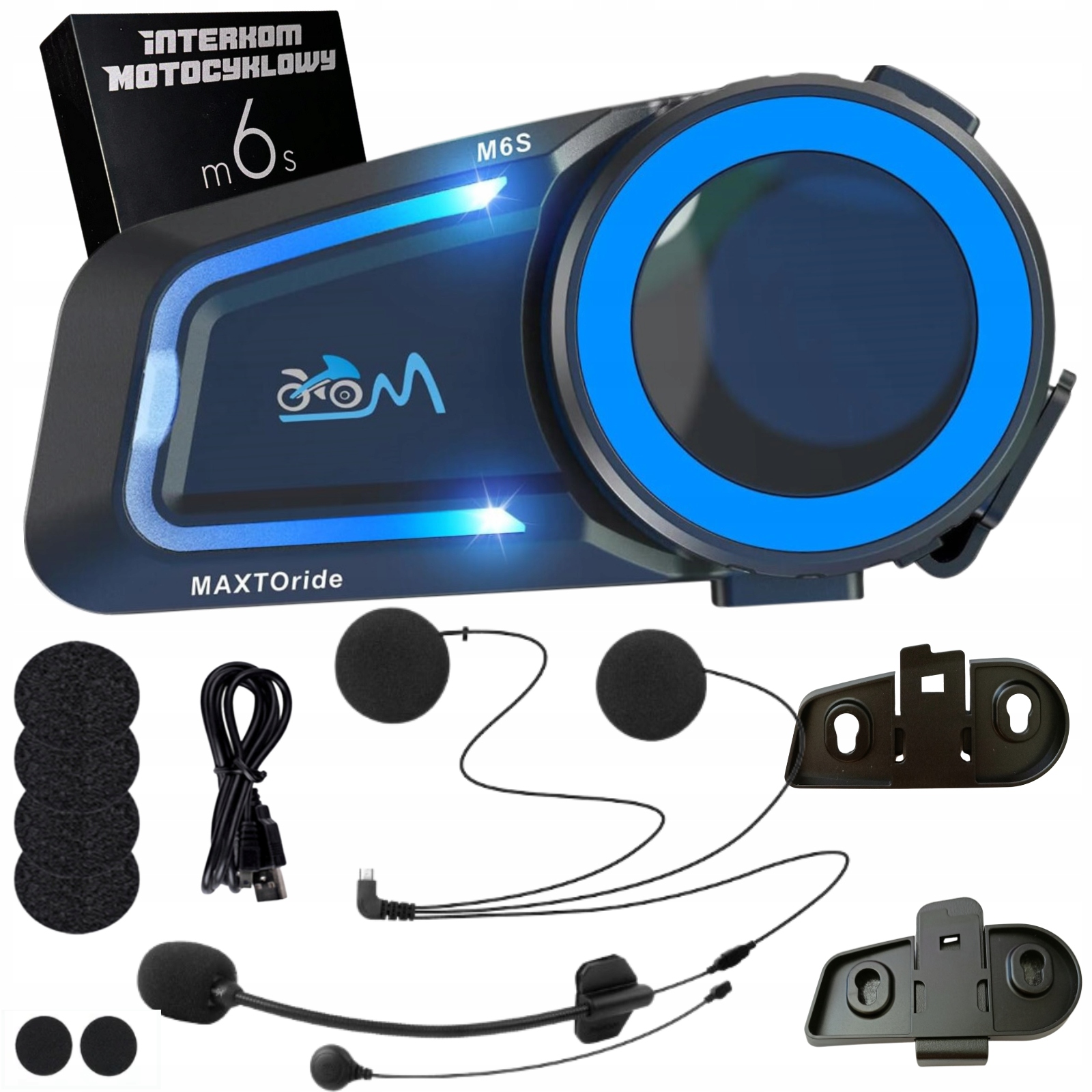 Interkom motocyklowy MaxTo M6S Mesh System do 8 moto Polski Lektor 5903815419997 za 349.00PLN z ...