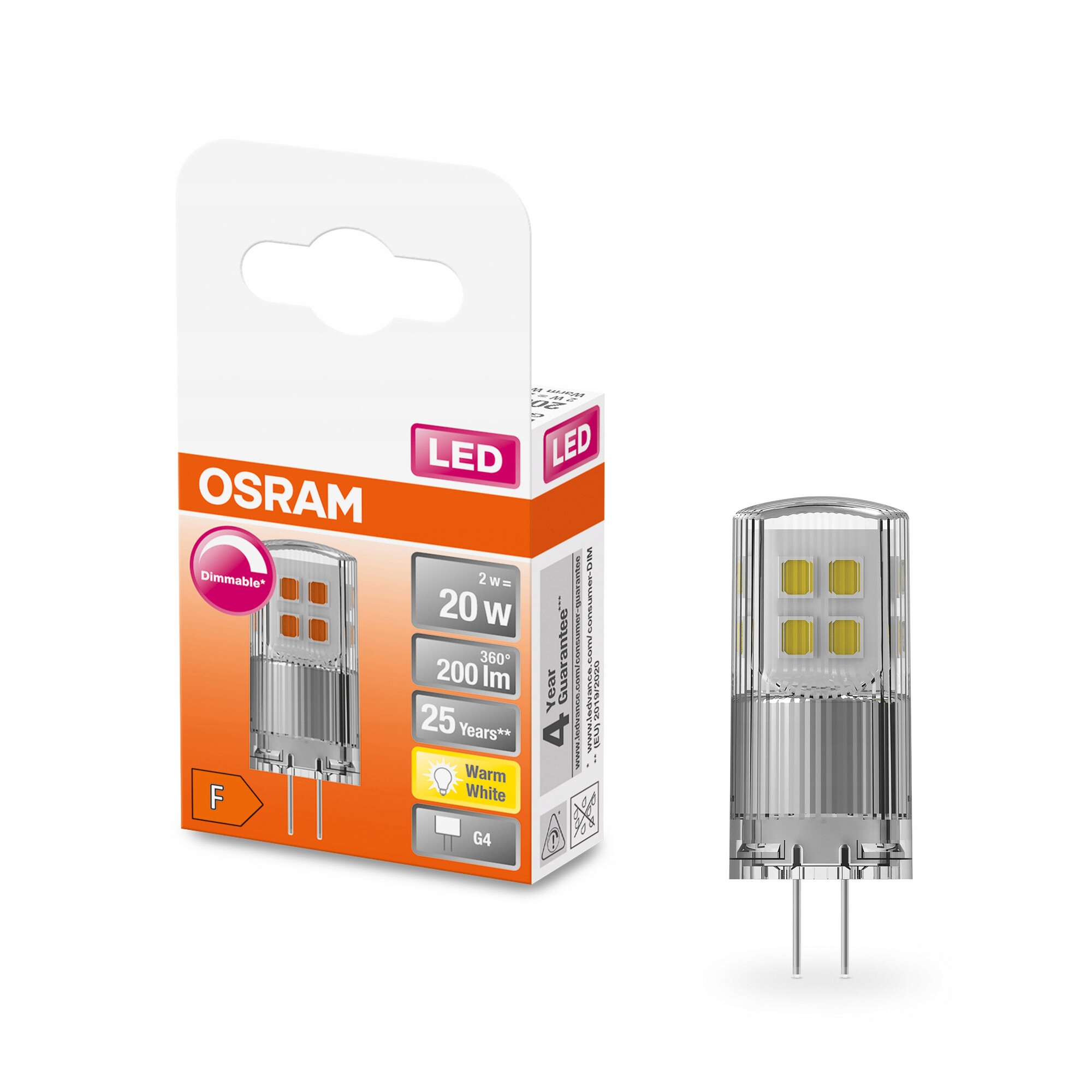 Żarówka LED KAPSUŁKA 2W=20W OSRAM G4 2700K 200lm ŚCIEMNIALNA ... Żarówka LED KAPSUŁKA 2W=20W OSRAM G4 2700K 200lm ŚCIEMNIALNA ...