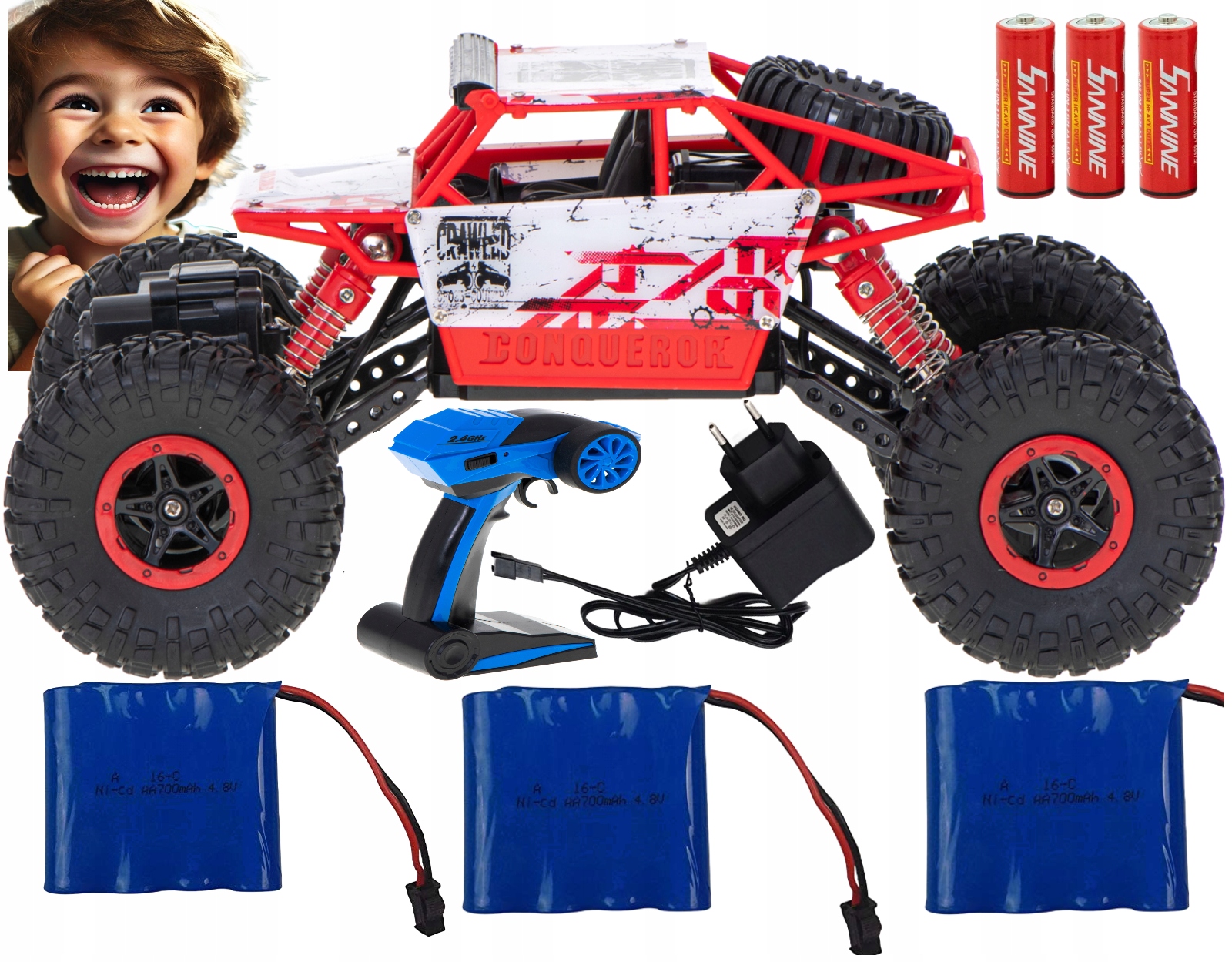 Samochód Autko na Pilot Monster Rally RC 4x4 2.4GHz dla dzieci Terenowy ...