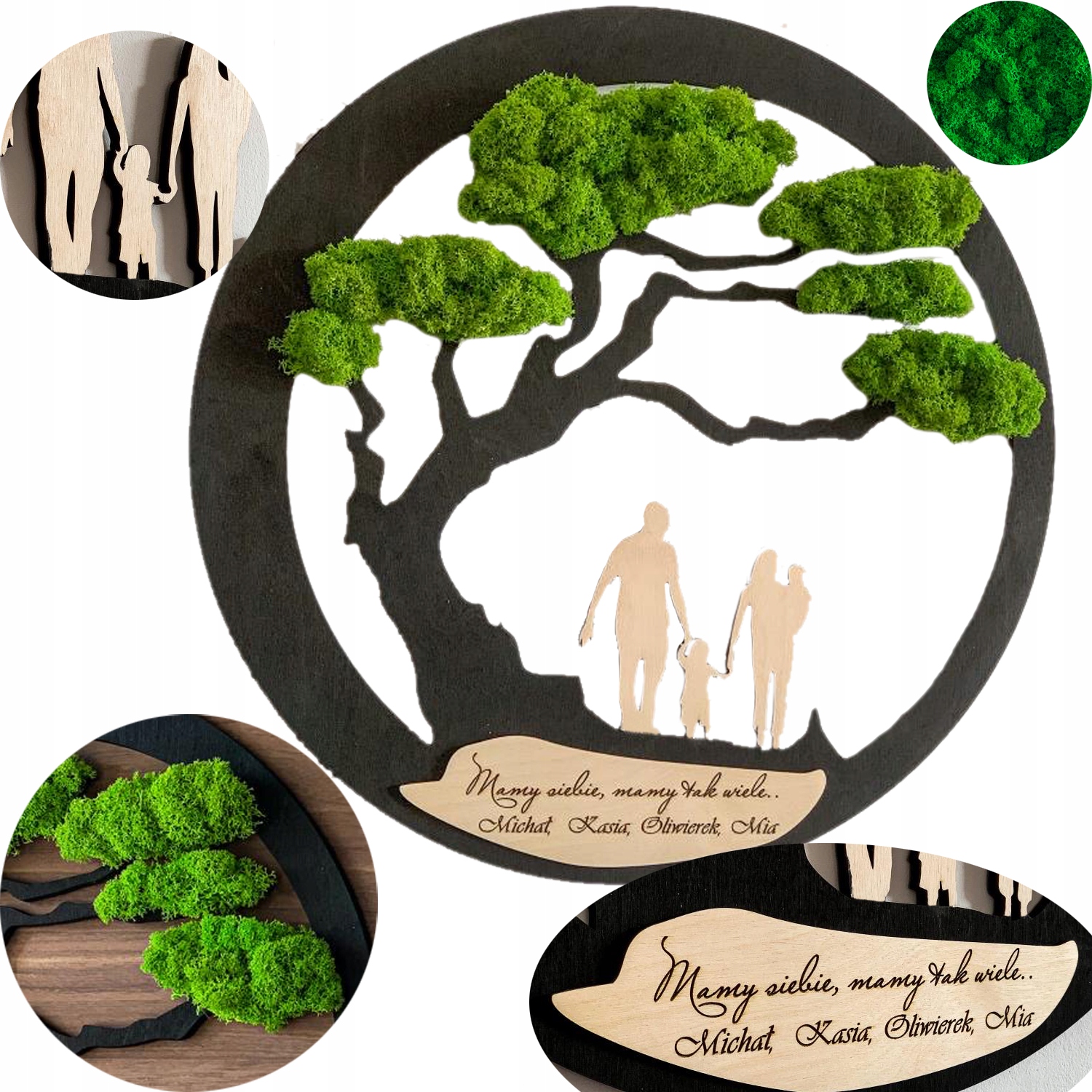 OBRAZ DRZEWO ŻYCIA RODZINA MECH CHROBOTEK BONSAI DRZEWKO NA PREZENT ...