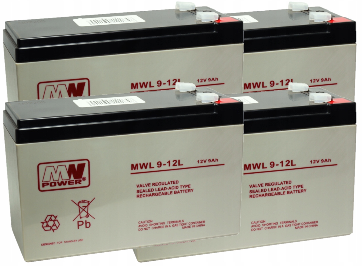 APCRBC159 RBC 159 ZESTAW AKUMULATORÓW PAKIET BATERII UPS APC 4x MWL 9 ...