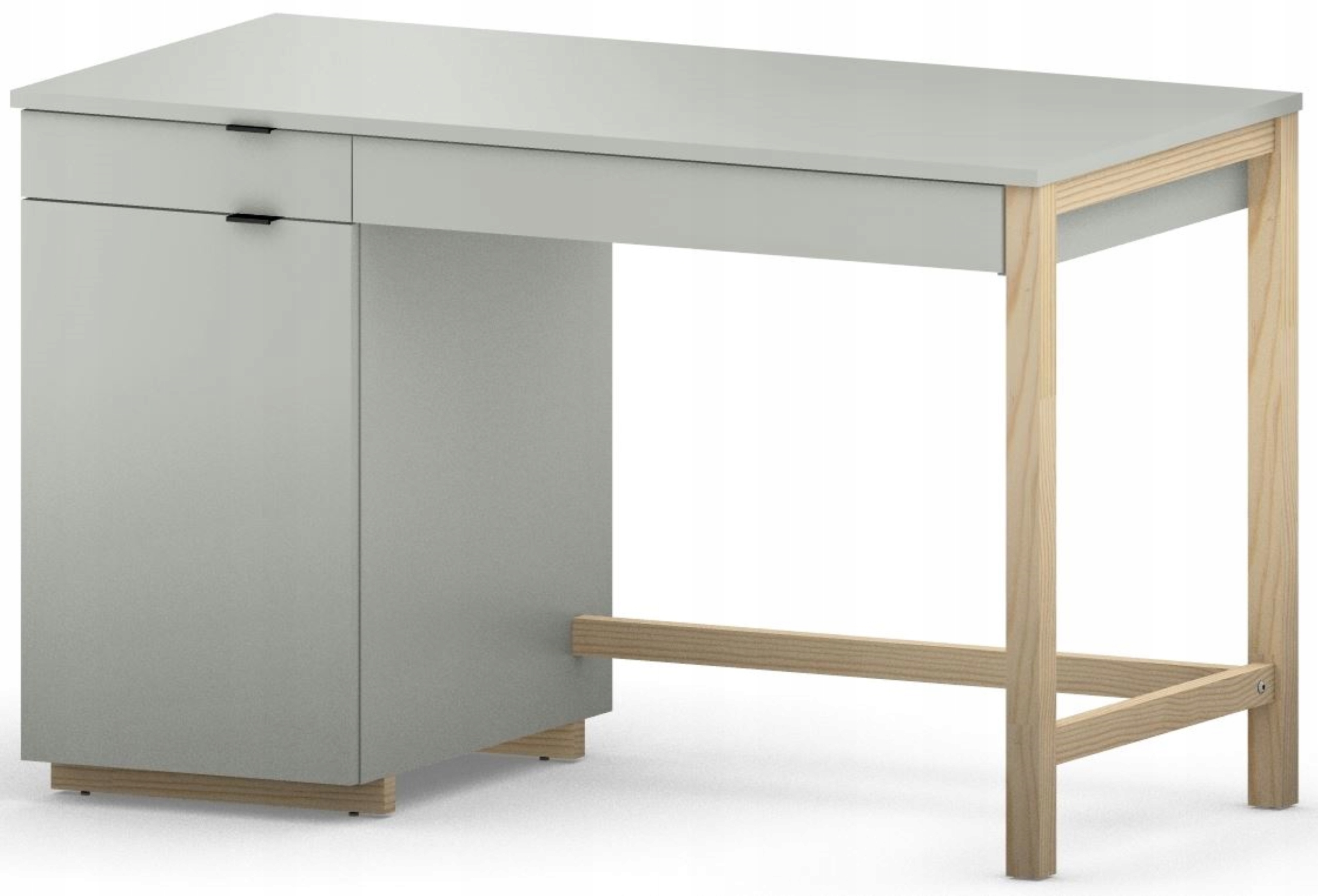 Biurko z Szufladami i Kontenerem SZARE 100 DREWNO • Cena, Opinie ...