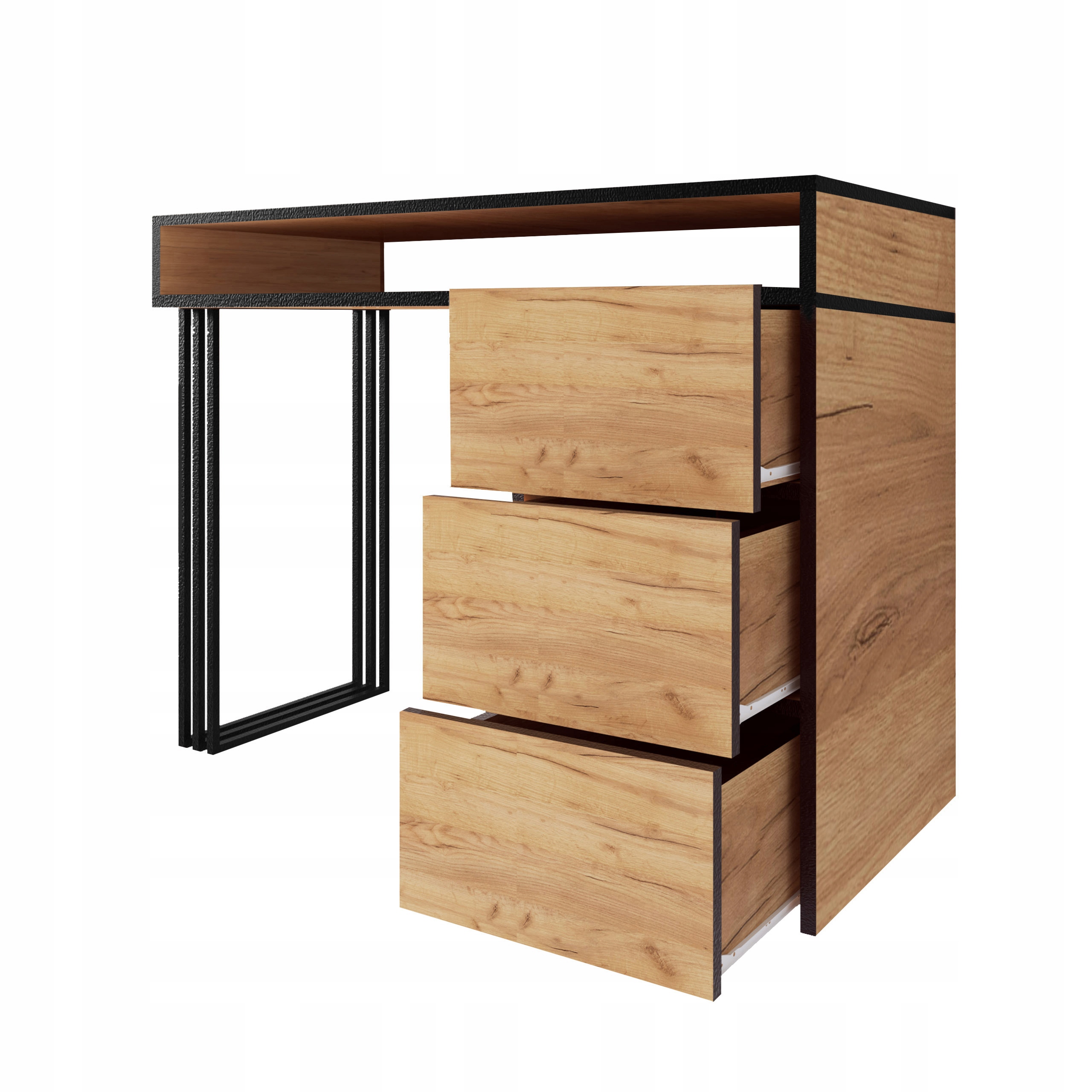 BIURKO LOFT LOFTOWE SYSTEM KLARA STYL INDUSTRIALNY DĄB CRAFT ZŁOTY (BKZ ...