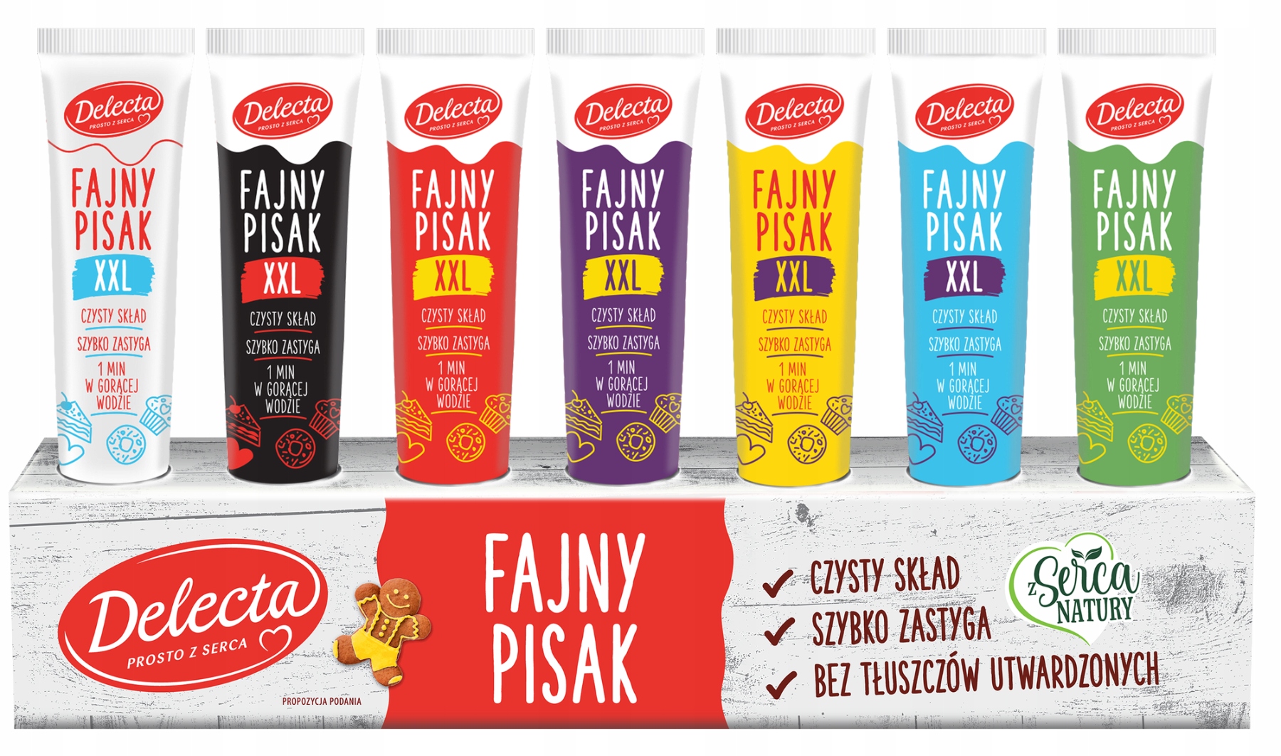 FAJNY PISAK XXL WSZYSTKIE KOLORY DELECTA DO DEKORACJI PIERNICZKÓW CIAST ...