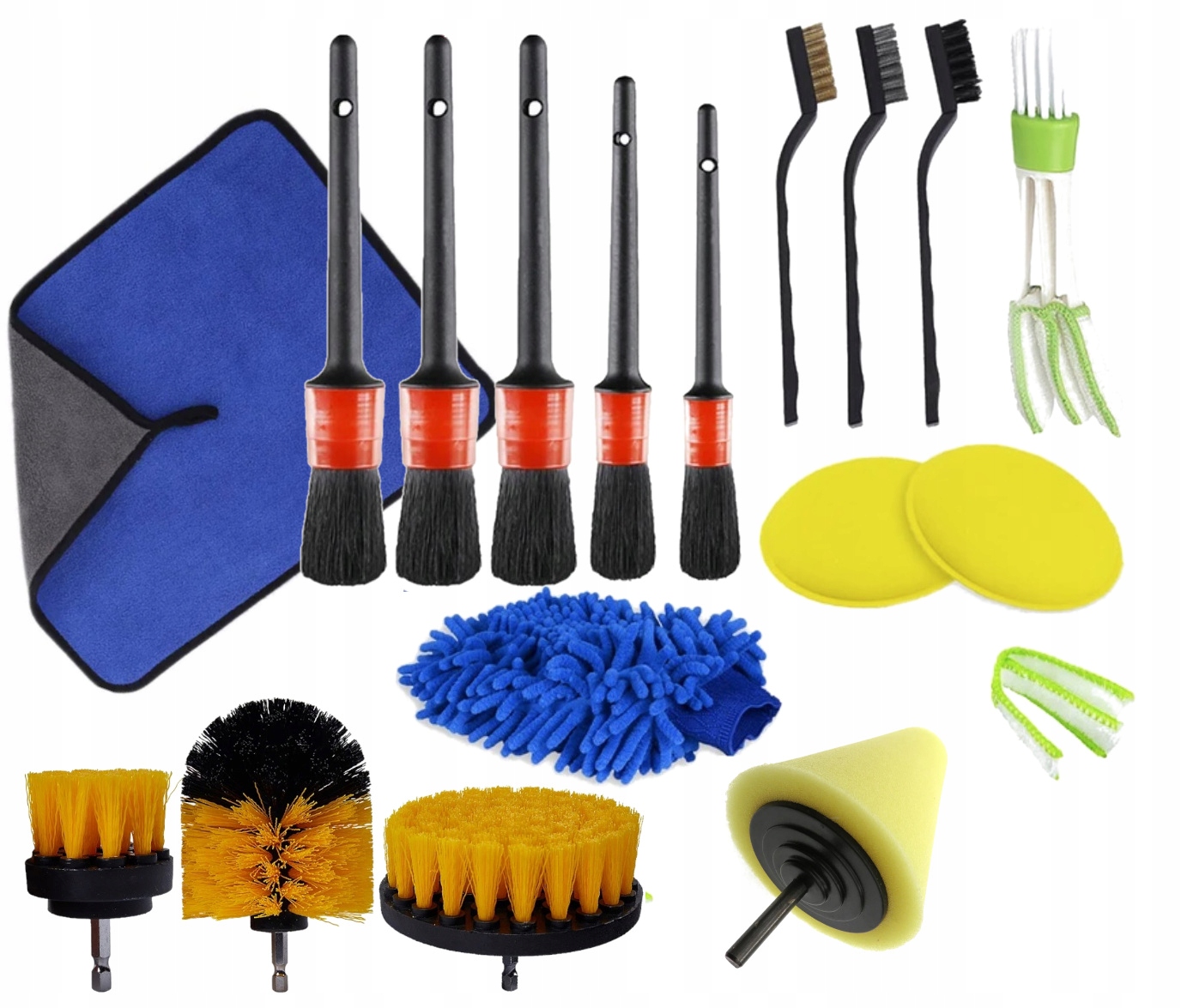 Zestaw Auto Detailingowy 17 El Do Czyszczenia Szczotki Mikrofibra ...