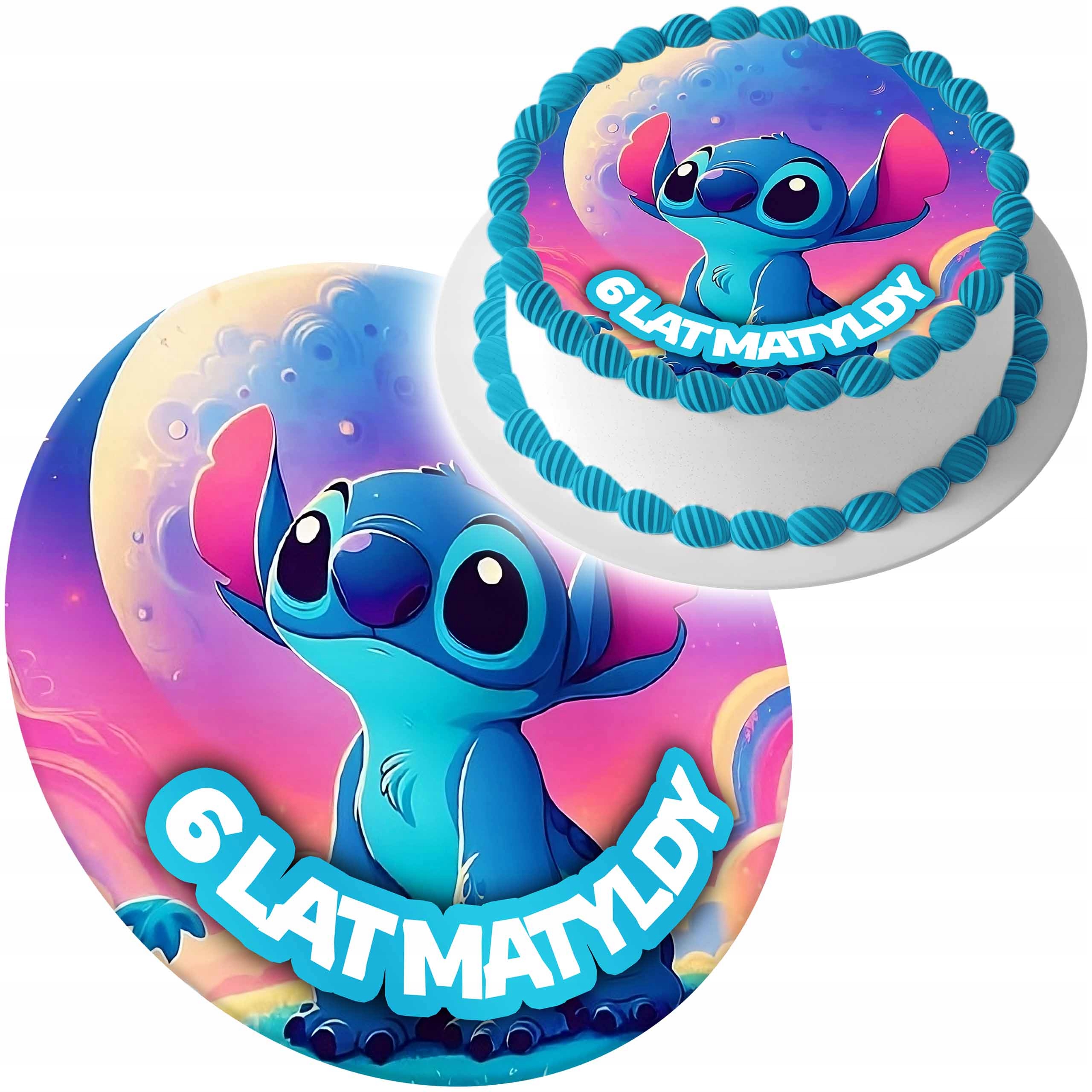 OPŁATEK NA TORT LILO I STICH STITCH + TEKST TWÓJ NAPIS (5906329902696 ...