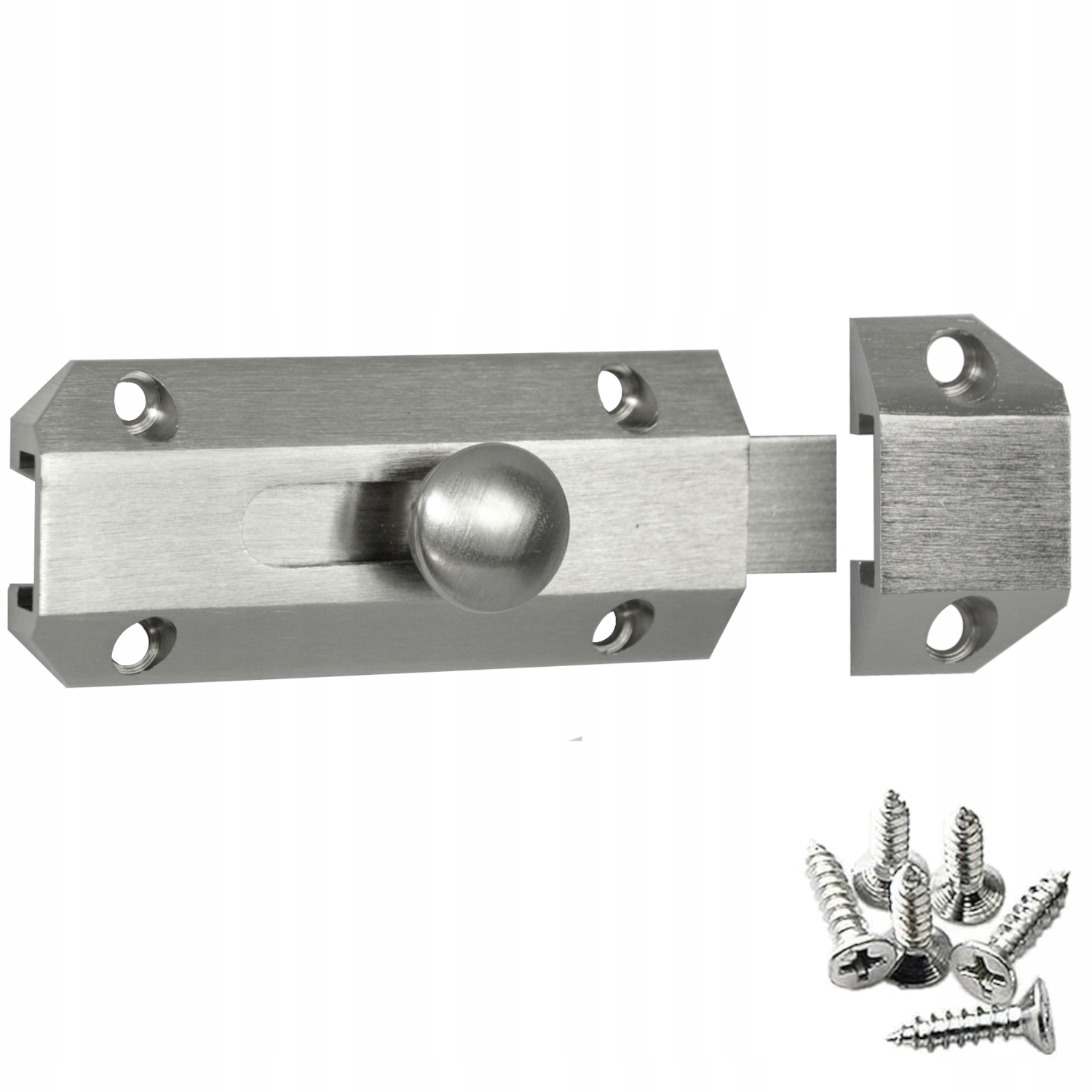 ZASUWKA BLOKADA ZASUWA MOSIĘŻNA DO DRZWI NIKLOWANA MOSIĄDZ SATYNA 75 mm ...