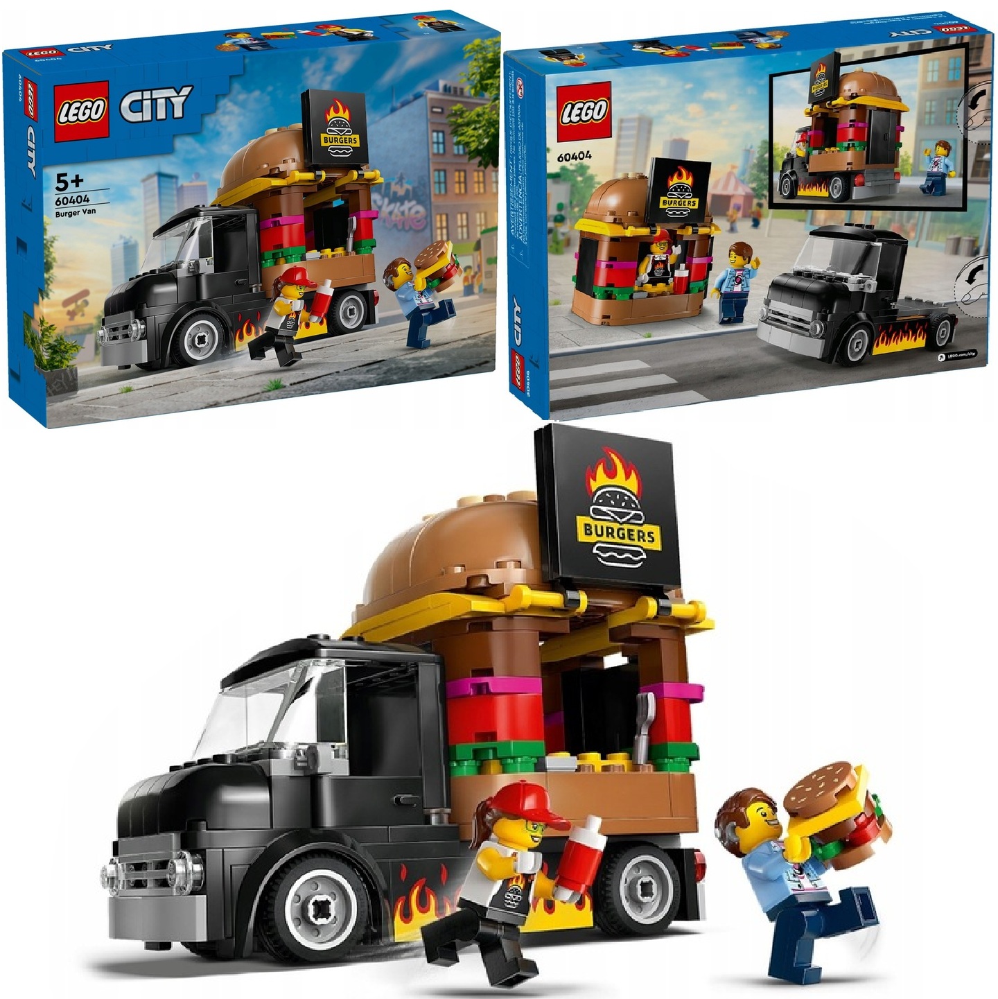 LEGO CITY 60404 CIĘŻARÓWKA Z BURGERAMI FOOD TRUCK + KATALOG W WERSJI ...