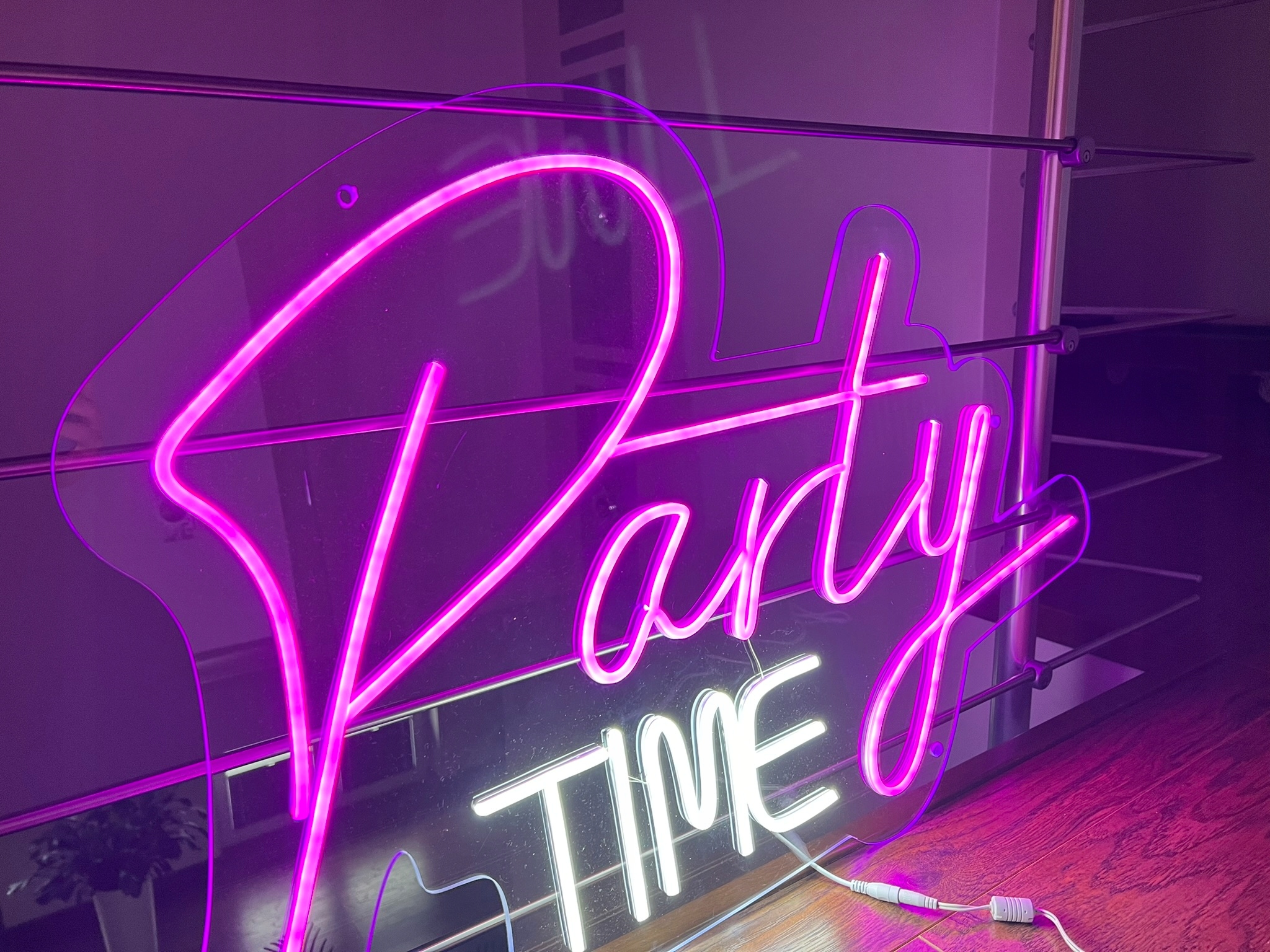 "Party Time" Napis Neon Led Ledon Neon Flex • Cena, Opinie - Allegro