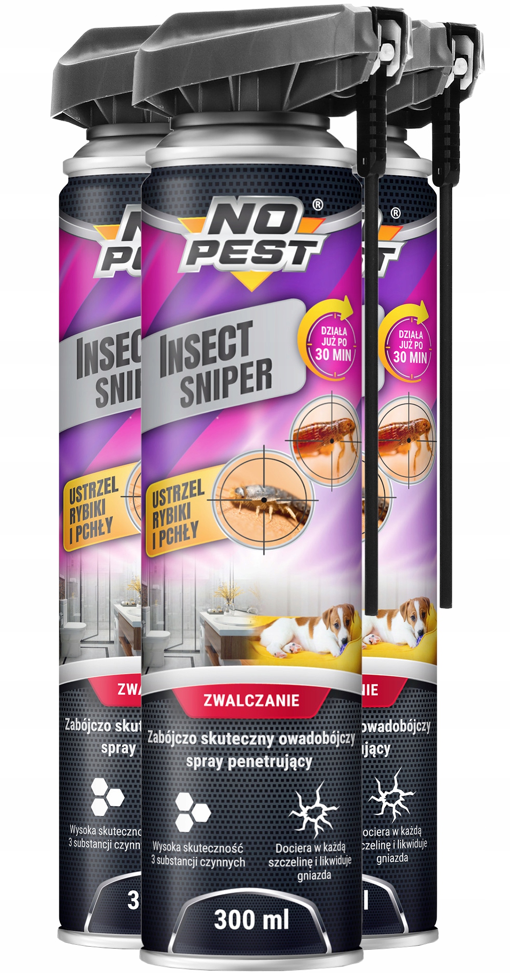 SNIPER SPRAY AEROZOL OPRYSK PREPARAT NA PCHŁY RYBIKI KARALUCHY (3 SZT ...