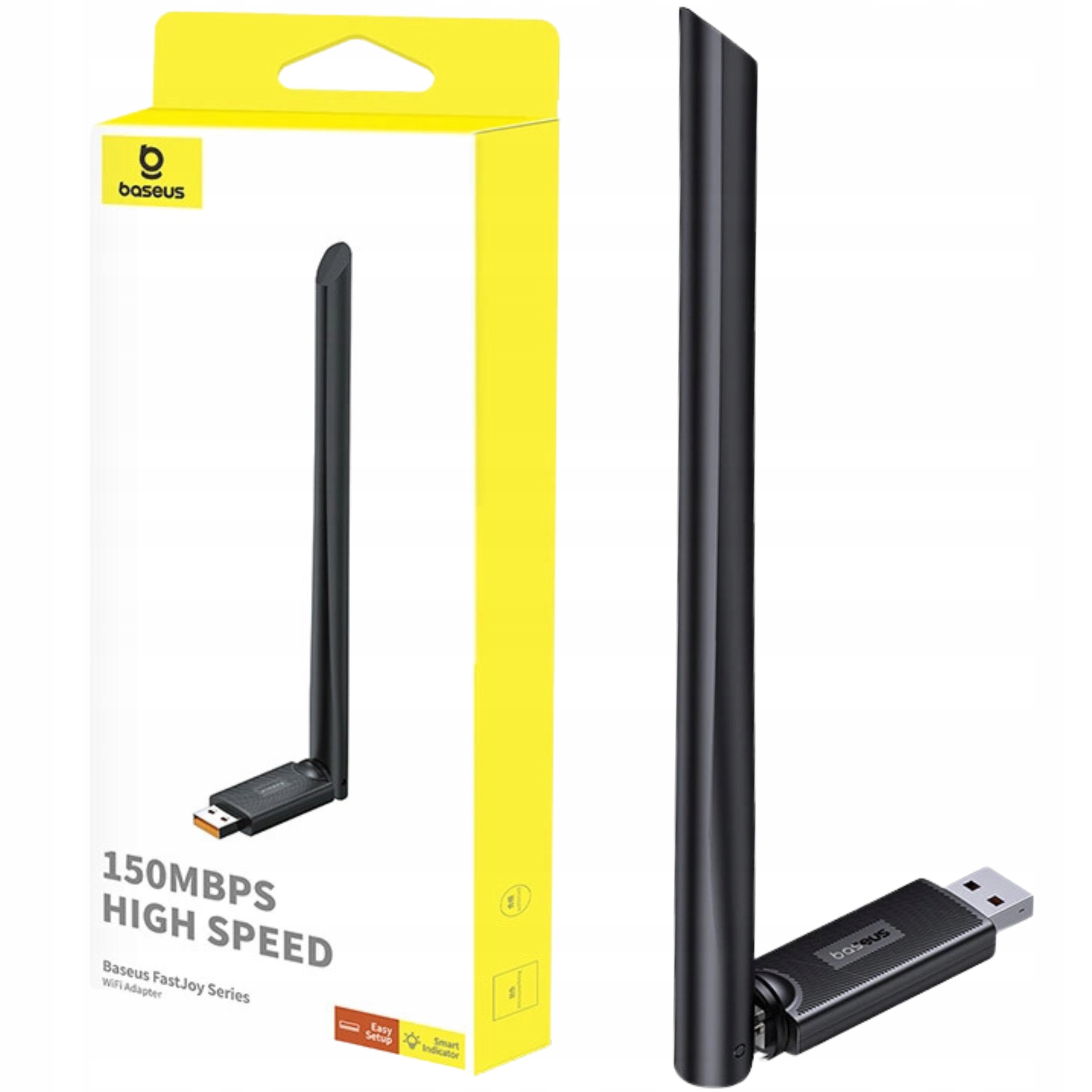 BASEUS ADAPTER KARTA SIECIOWA WIFI USB DO LAPTOPA ZEWNĘTRZNA 2.4GHz ...