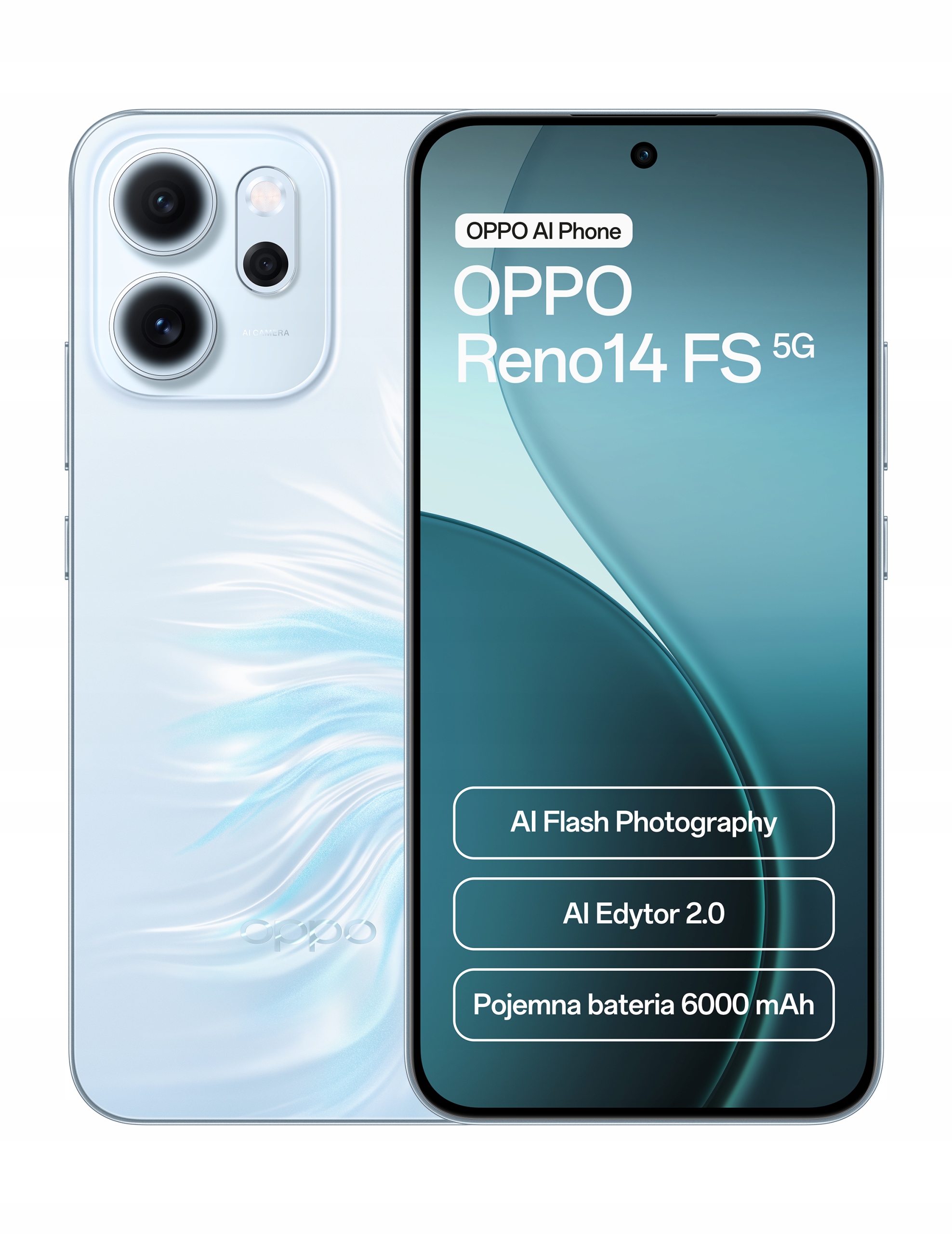 Smartfon Oppo Reno14 FS 12 GB / 512 GB 5G niebieski - Sklep, Opinie, Cena w Allegro