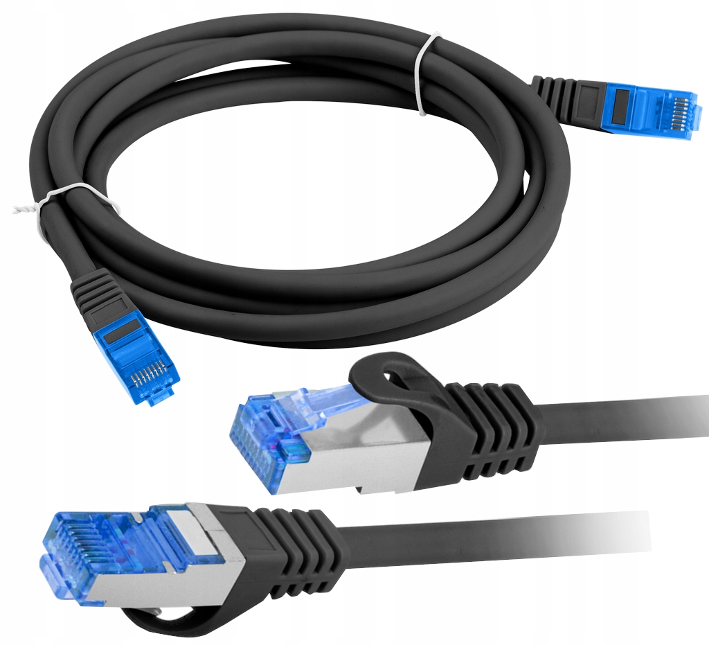 Kabel Internetowy Ethernet Skrętka RJ45 LAN kat 6A SFTP LSZH 20m Czarny ...