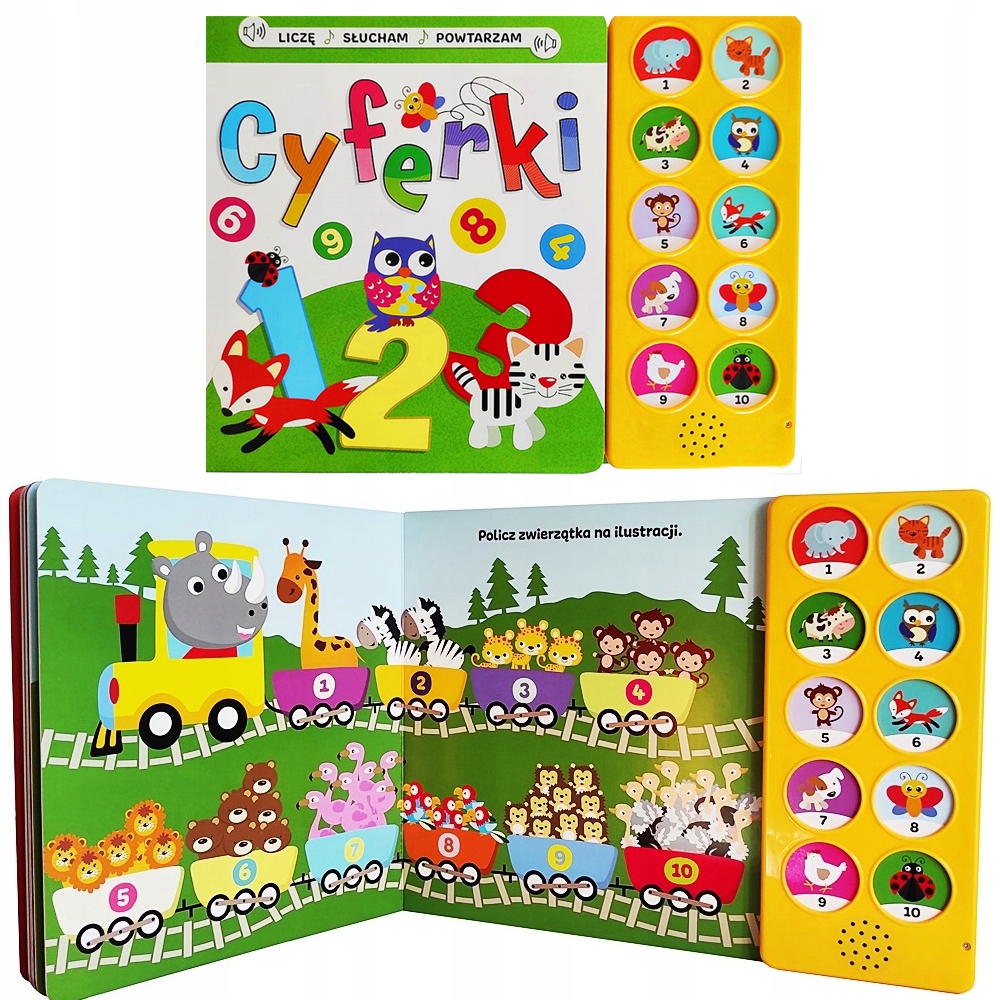 KSIĄŻKA DŹWIĘKOWA INTERAKTYWNA CYFERKI LICZĘ SŁUCHAM POWTARZAM ...