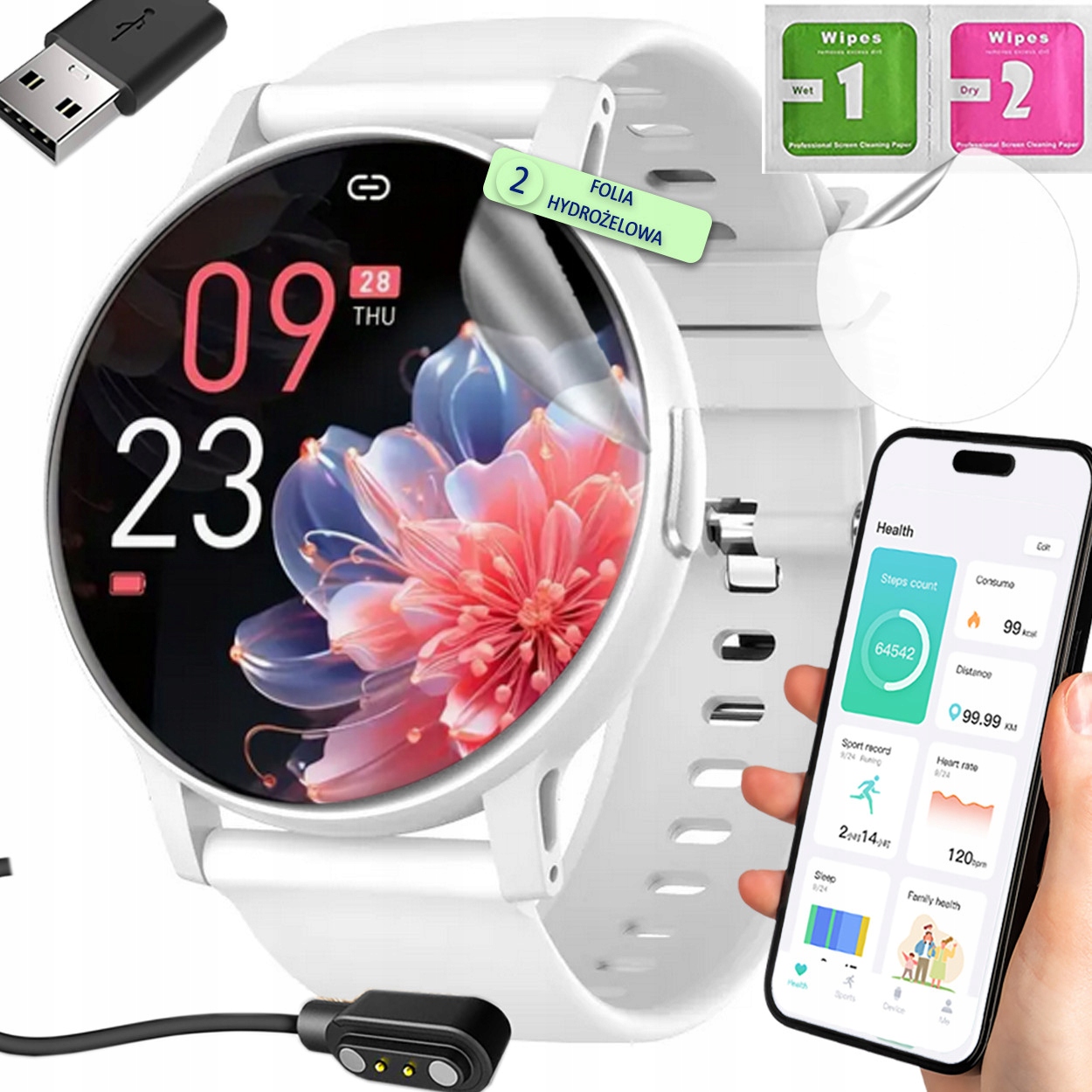 SMARTWATCH ZEGAREK POLSKIE MENU ROZMOWY SPORT SMART WATCH DAMSKI i MĘSKI - Sklep, Opinie, Cena w ...